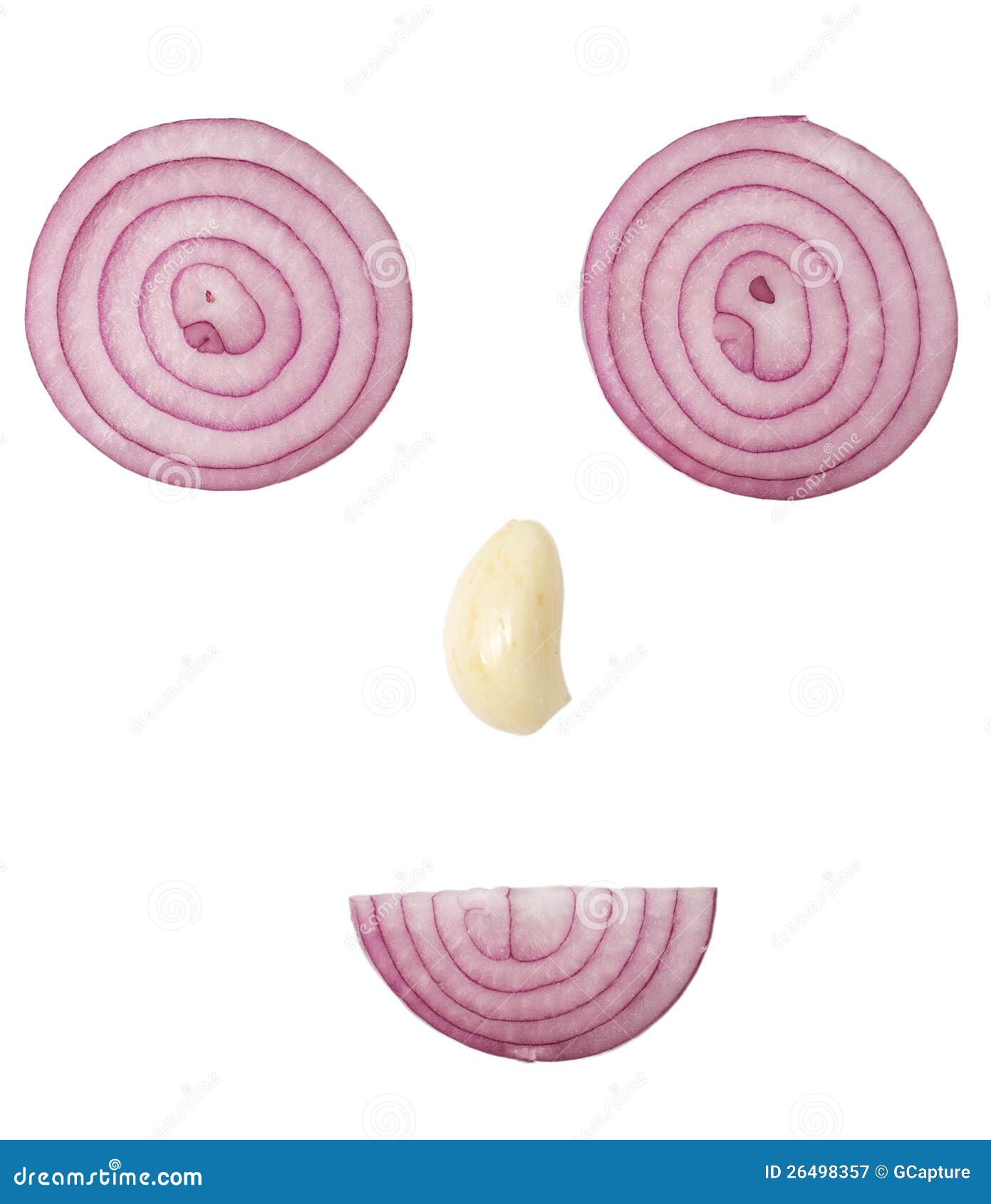 Funny Face Made from Onion and Garlic Stock Image - Image of healthy ...