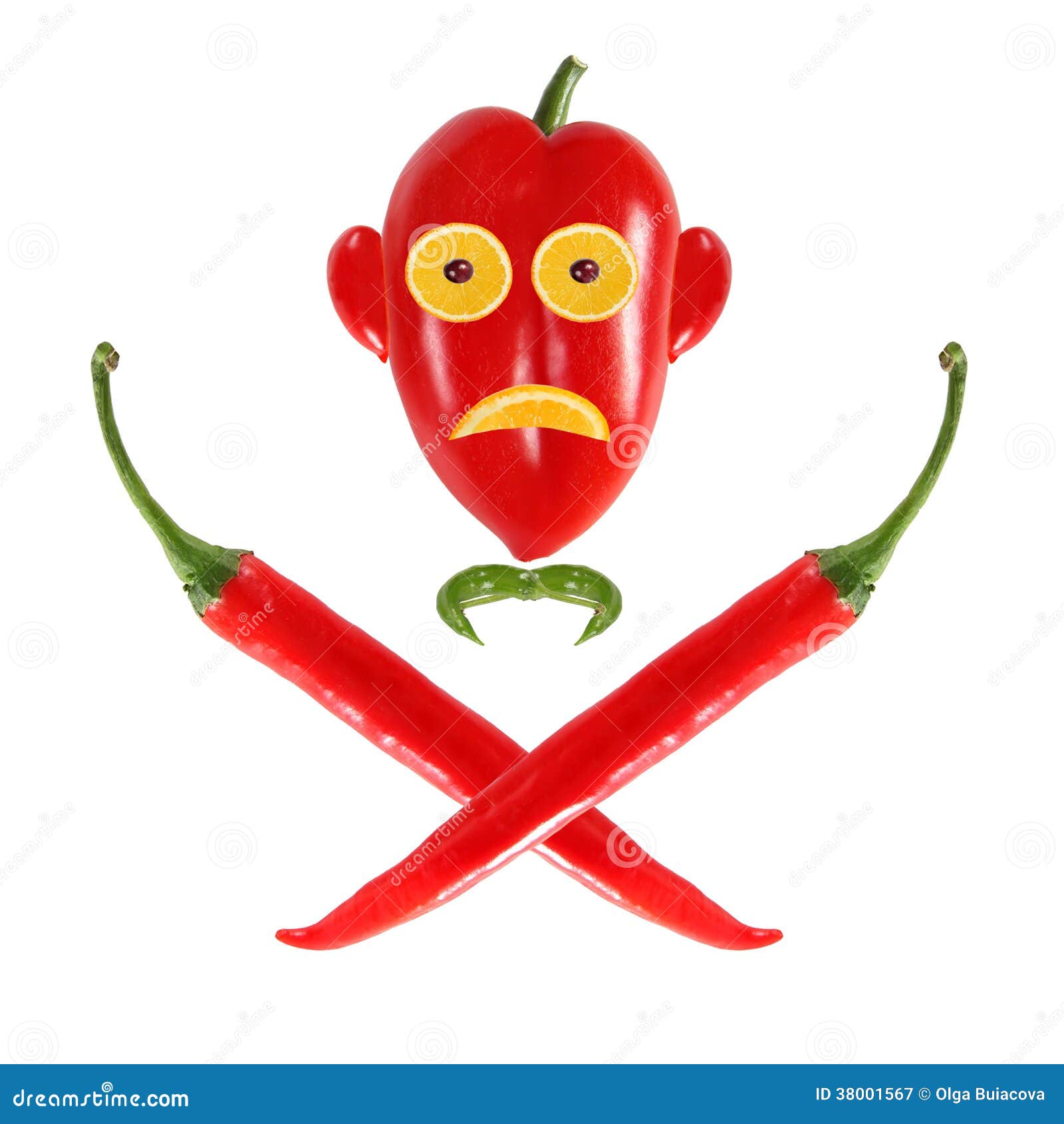 Funny Face Made ??of Pepper As Skull and Bones Stock Image - Image of ...