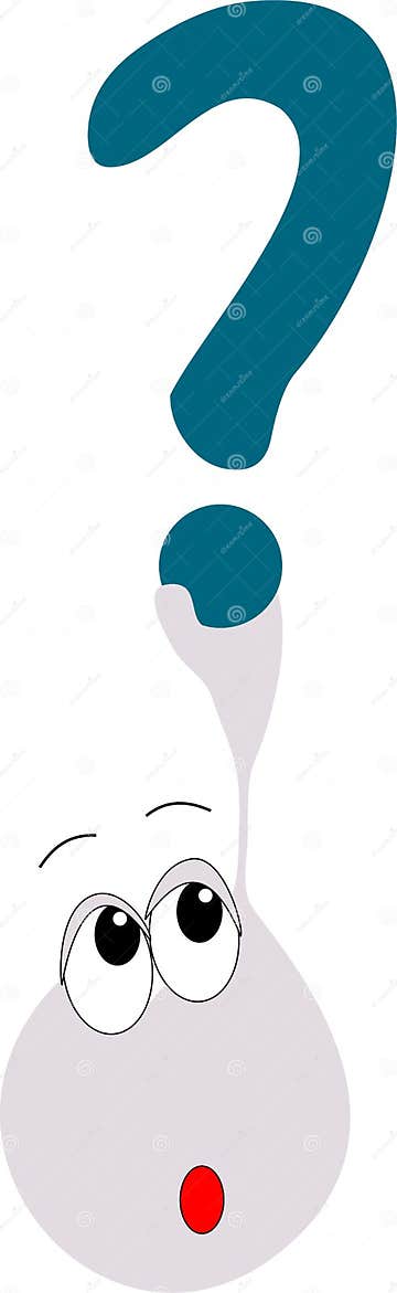 Funny Face with a Question Mark Stock Illustration - Illustration of ...