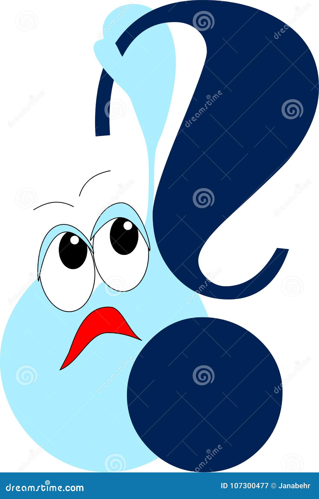 Funny Face with a Question Mark Stock Illustration - Illustration of ...