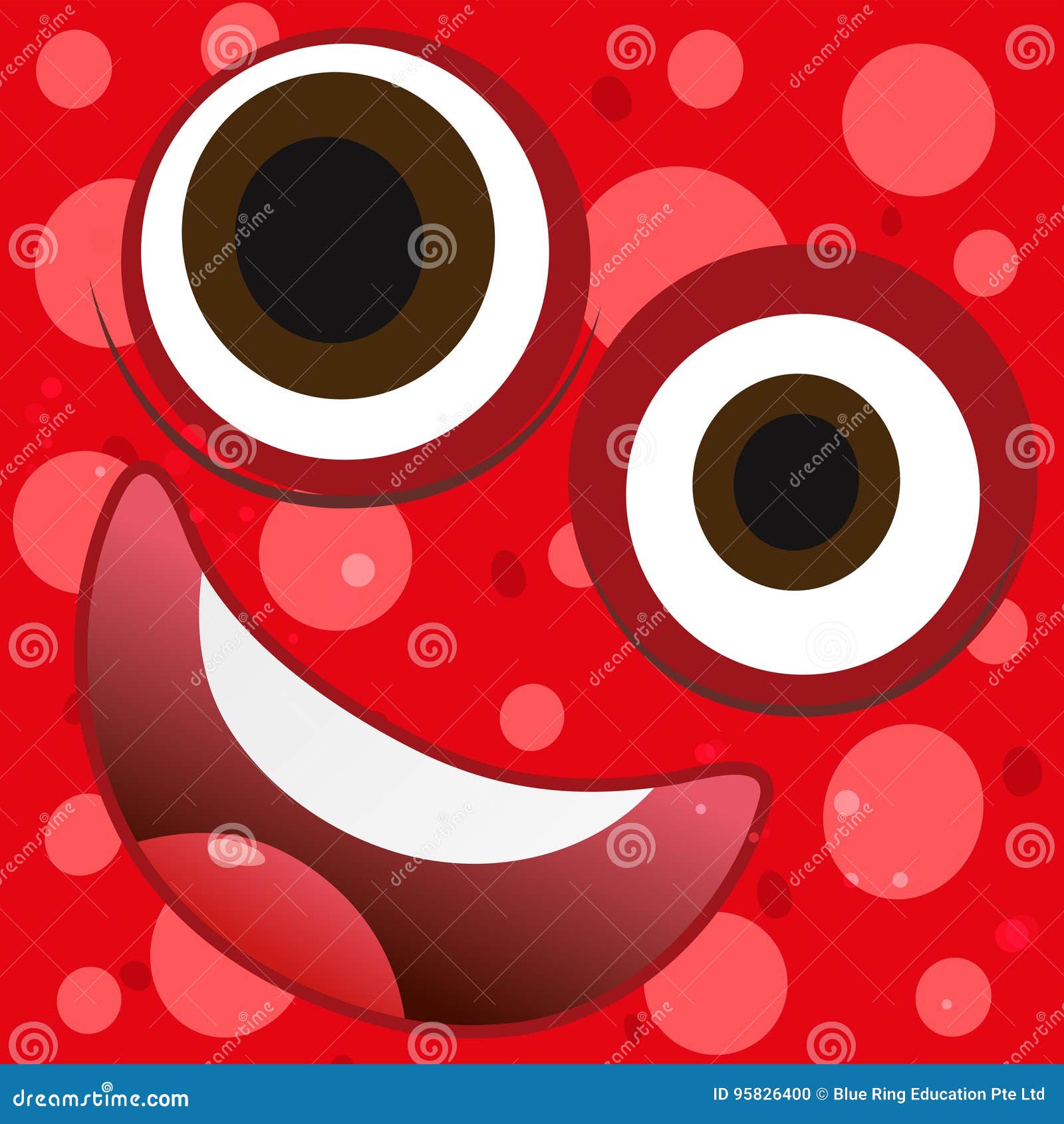 Funny Face on Red Background Stock Vector - Illustration of round, clip ...