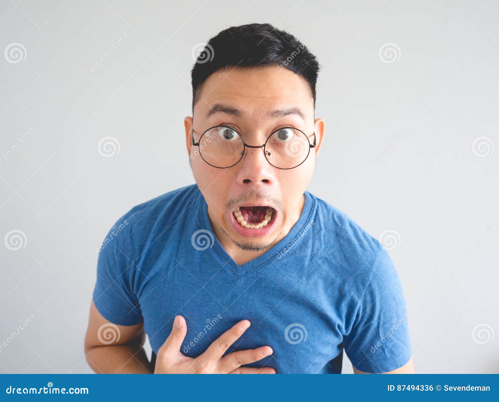 Funny Face Of Shocked Asian Man. Stock Photography | CartoonDealer.com ...