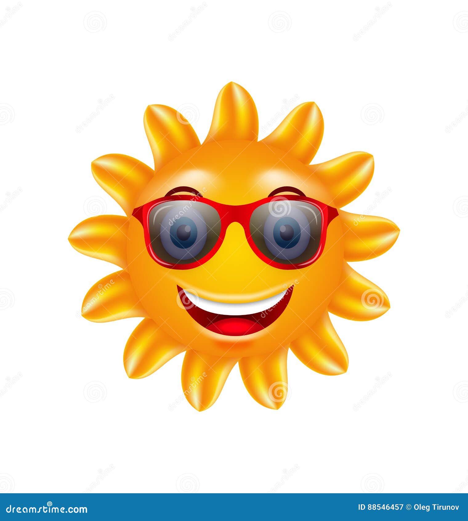 Funny Face of Summer Sun with Sunglasses Stock Vector - Illustration of ...