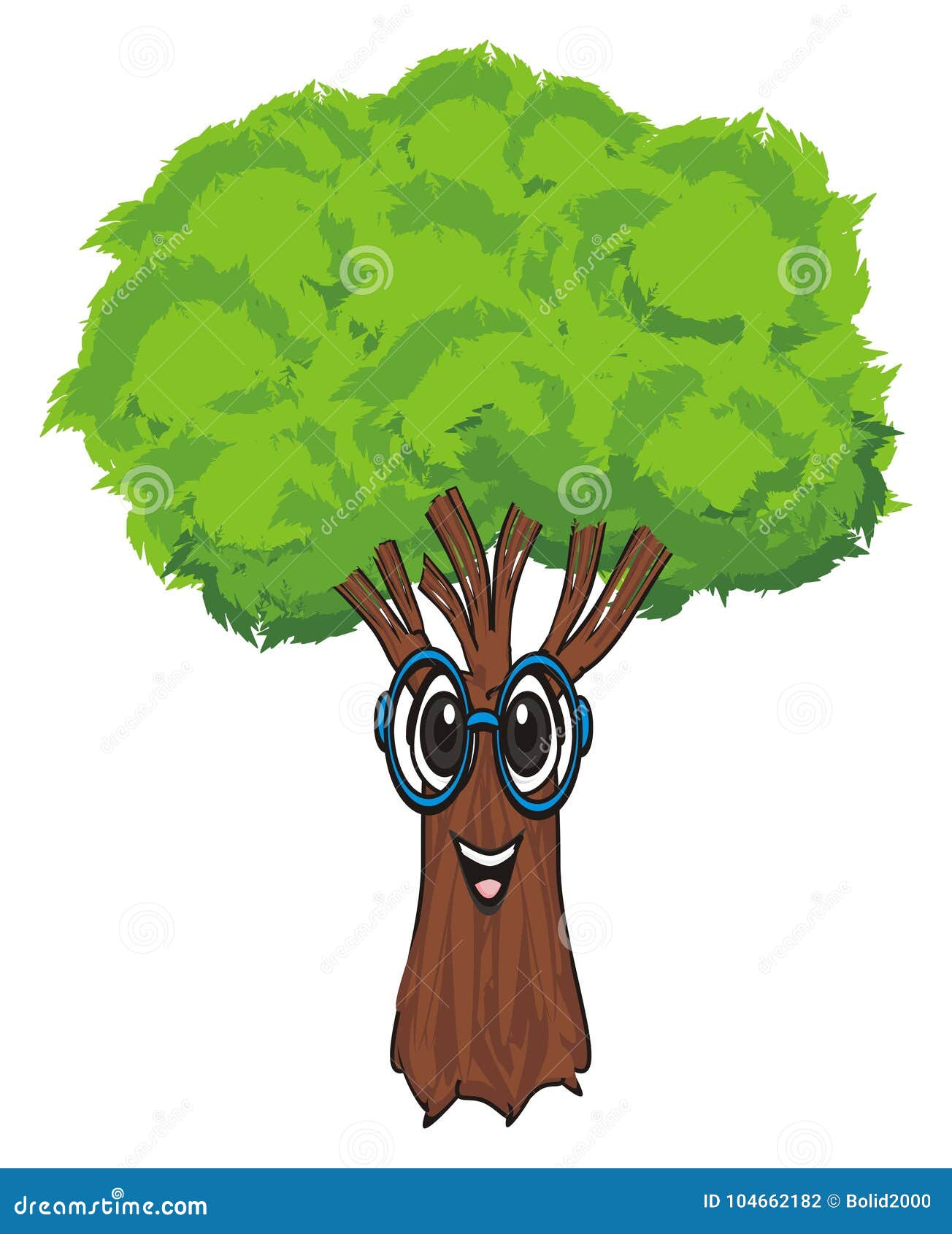 Face of tree in glasses stock illustration. Illustration of isolated ...