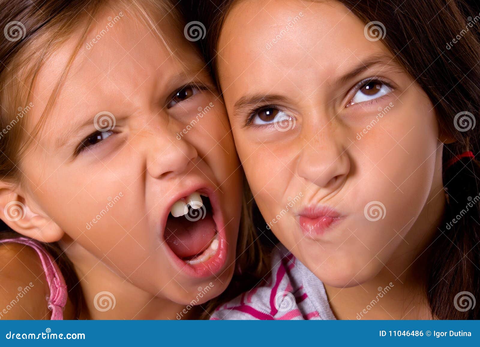 Funny faces stock photo. Image of girls, pretty, child - 11046486