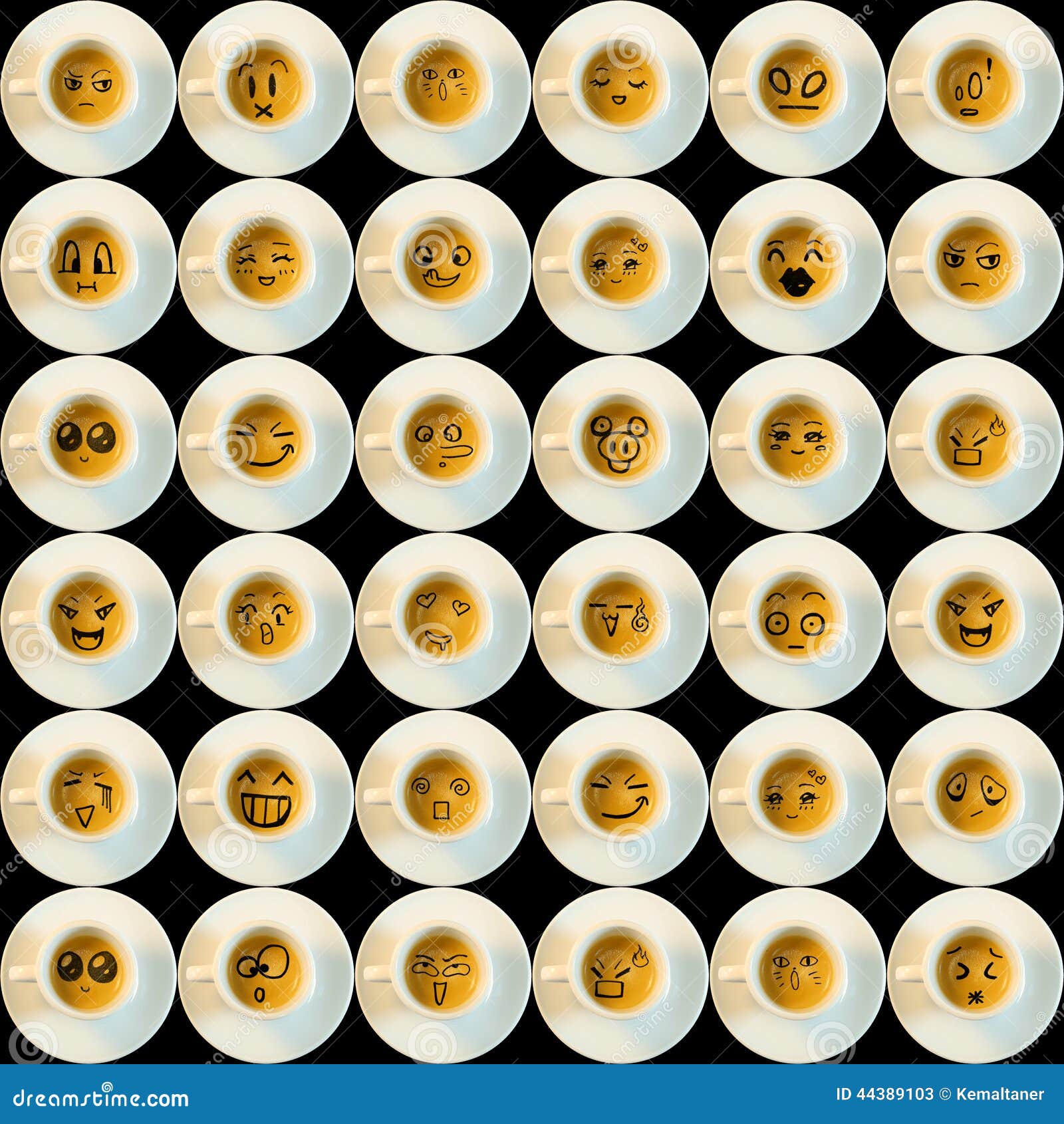 Funny faces on coffee stock image. Image of cappuccino - 44389103