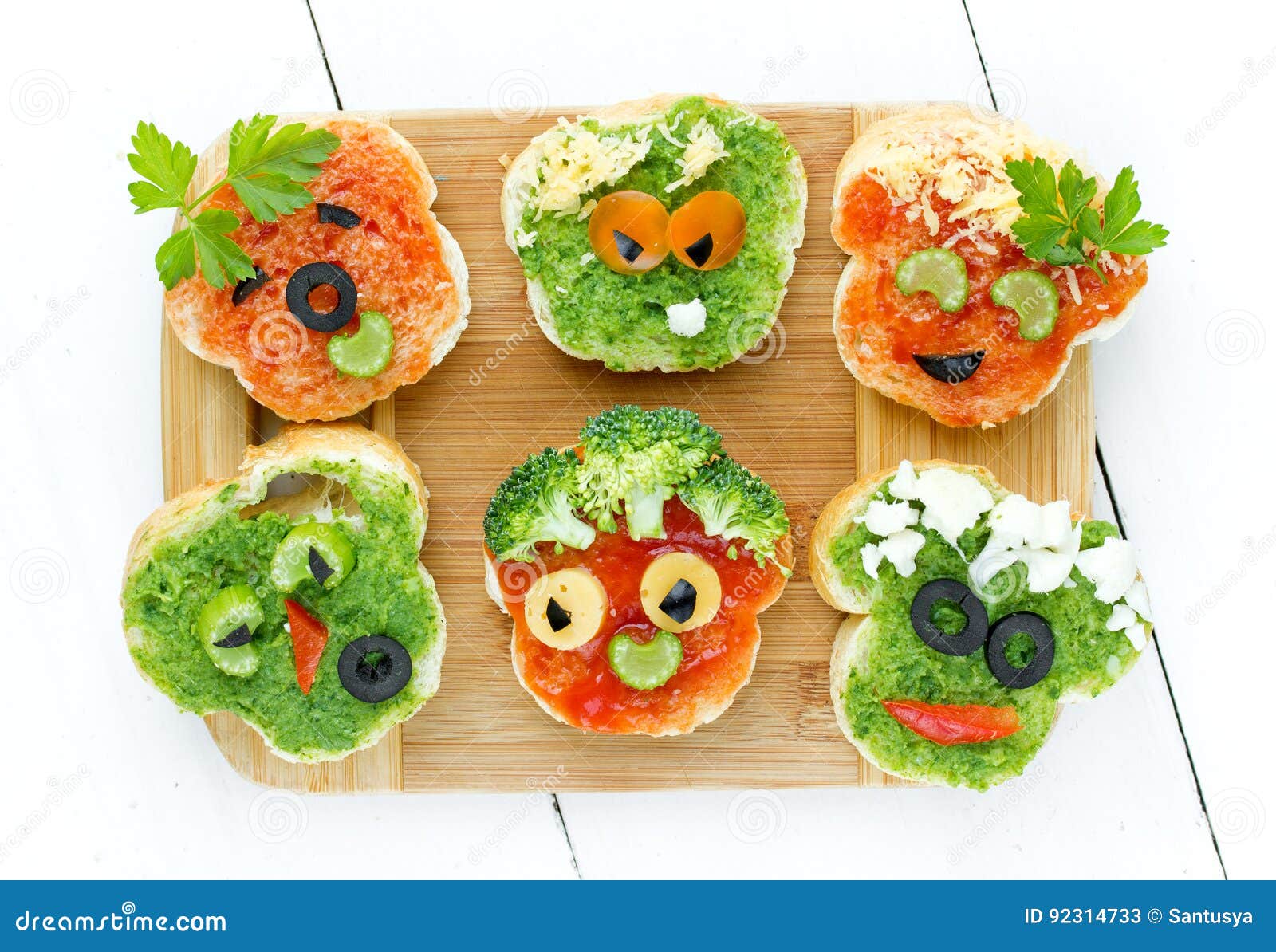Funny Faces Sandwich for Kids Breakfast Stock Image - Image of eating ...