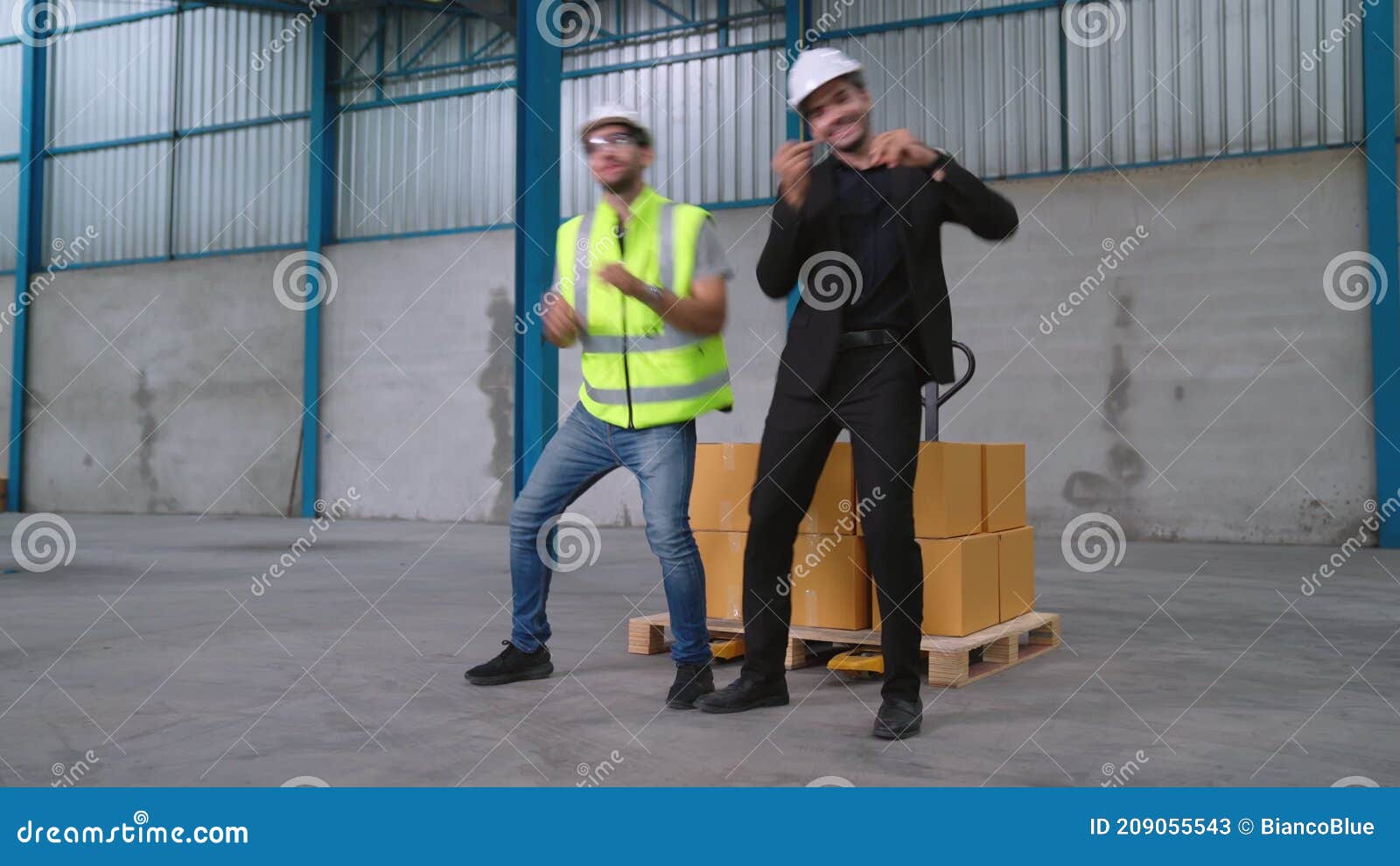 Funny Factory Workers Dance in the Factory Stock Video - Video of happy ...