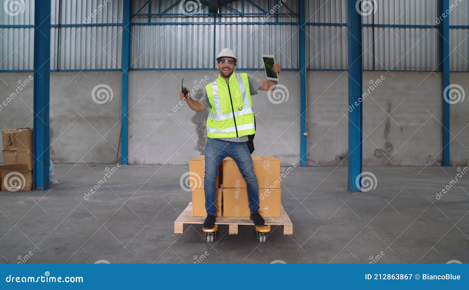 Funny Factory Workers Dance in the Factory Stock Image - Image of boss ...
