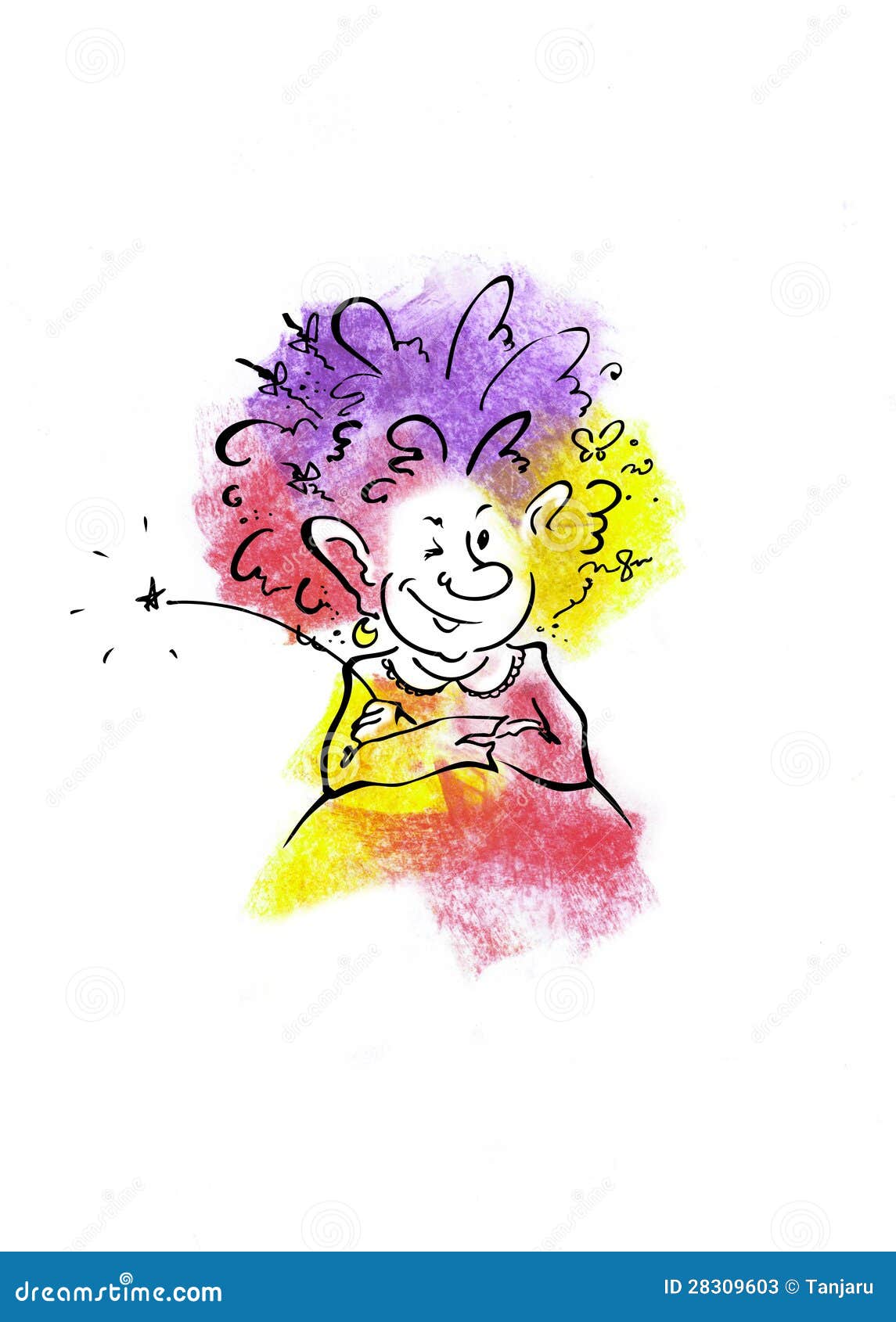 Funny Fat Fairy Woman Cartoon Illustration | CartoonDealer.com #340239479