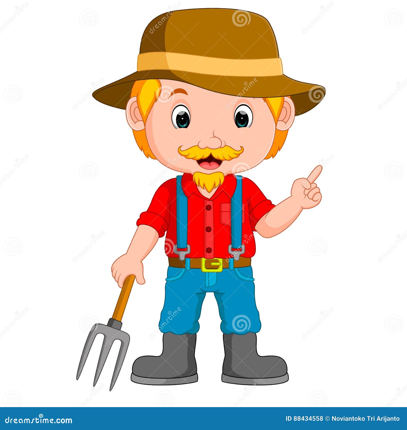 Farmer Cartoon Challenging To Fight Royalty-Free Illustration ...