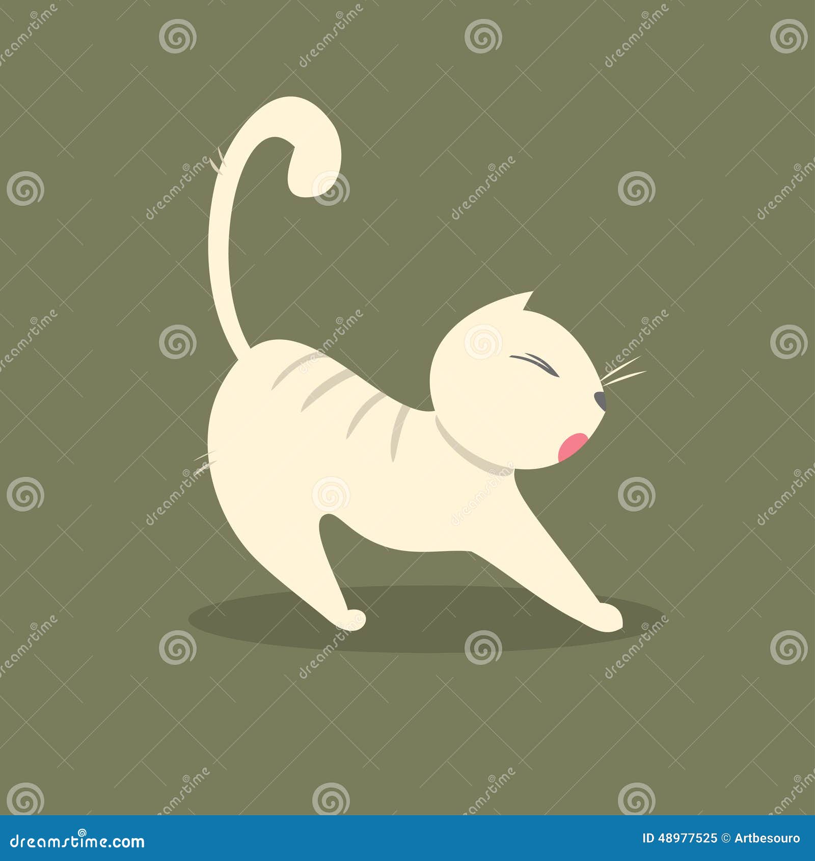 Funny Fat Cat Stretches. Vector Illustration Stock Vector ...
