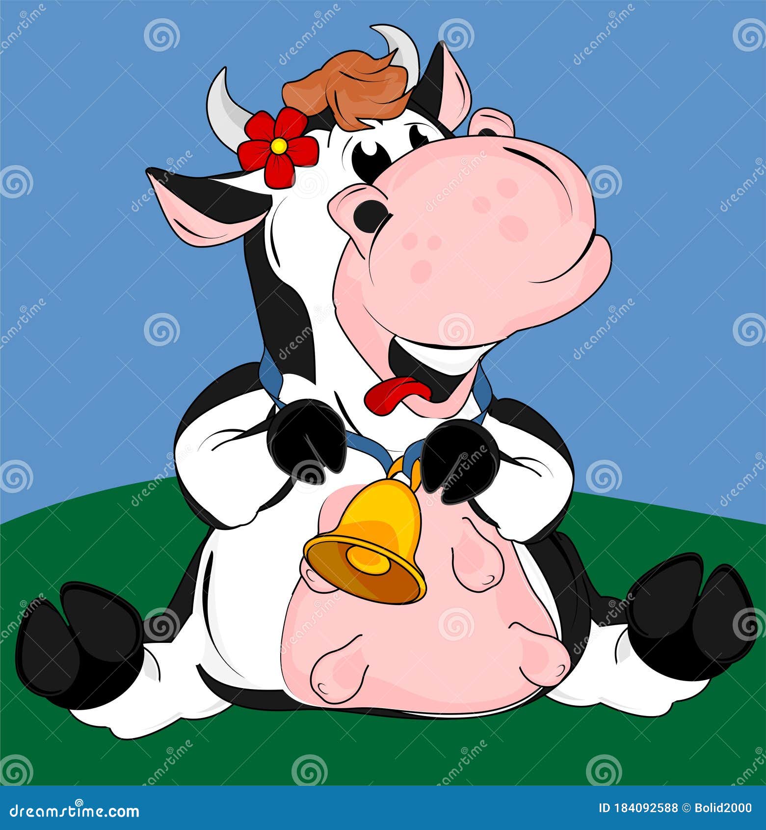 Funny fat cow stock illustration. Illustration of dairy - 184092588