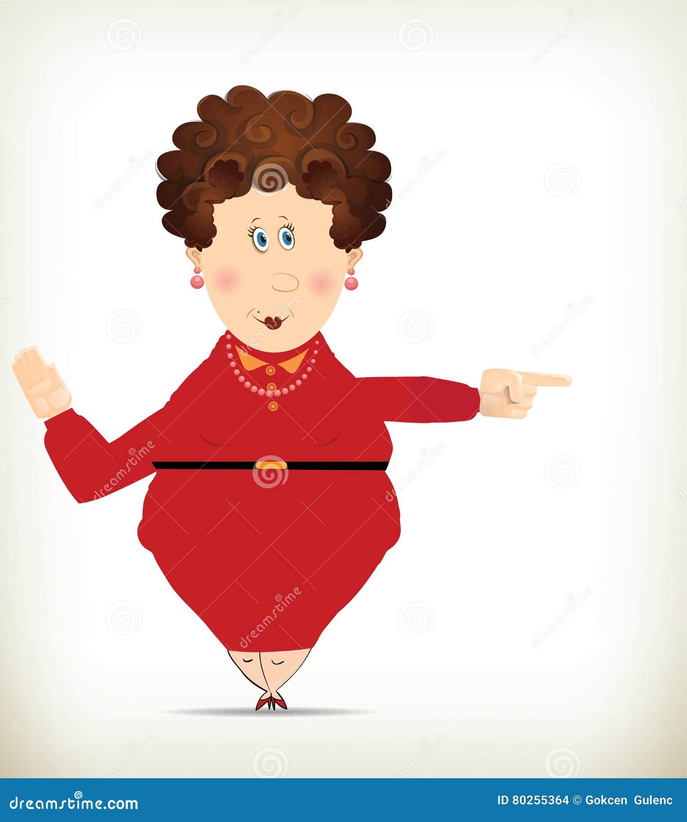 Funny Fat Lady Warning and Pointing Stock Vector - Illustration of ...