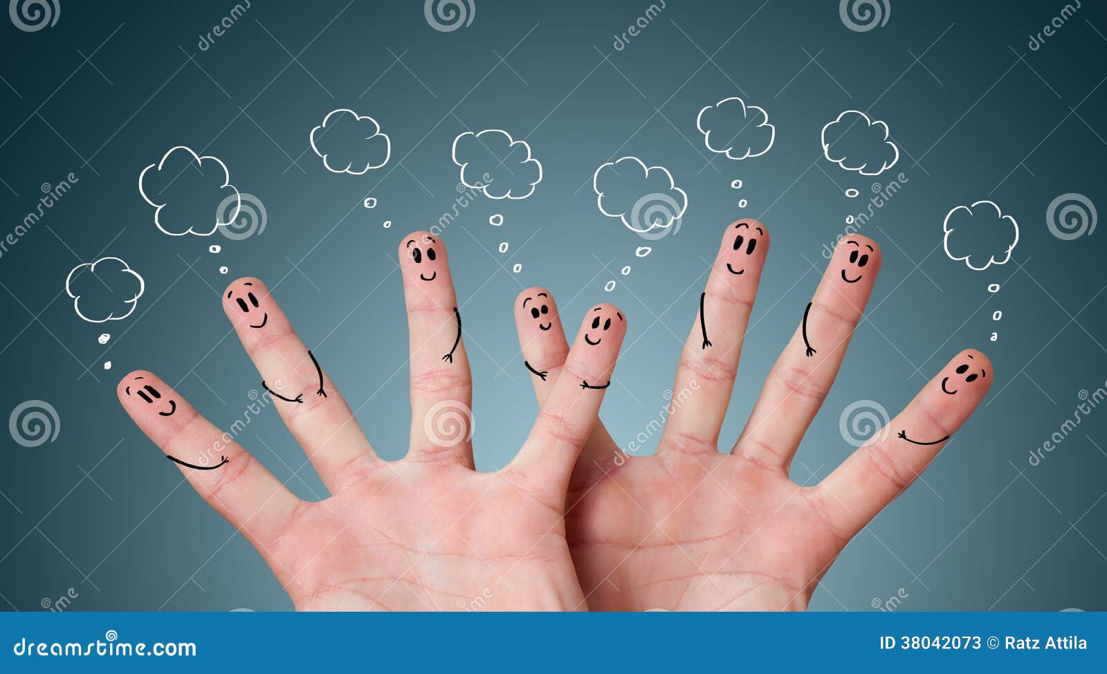 Funny Finger Smileys with Bubbles Stock Image - Image of bubble, people ...