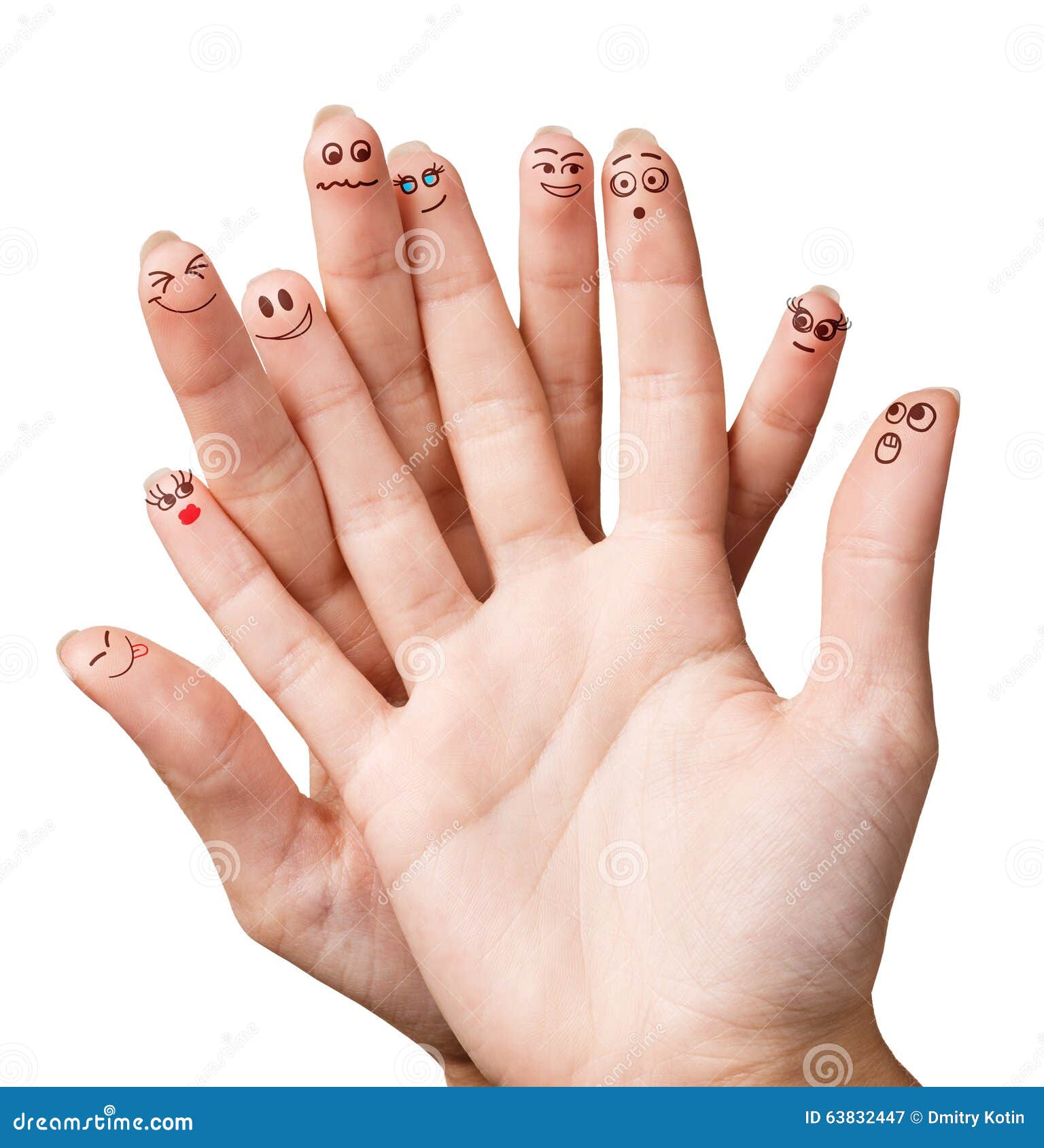 Funny Fingers with Smiley Face Stock Image - Image of friend, emoji ...