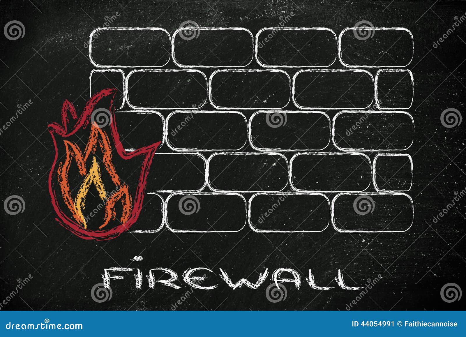 Funny Firewall Design and Internet Security Stock Illustration ...