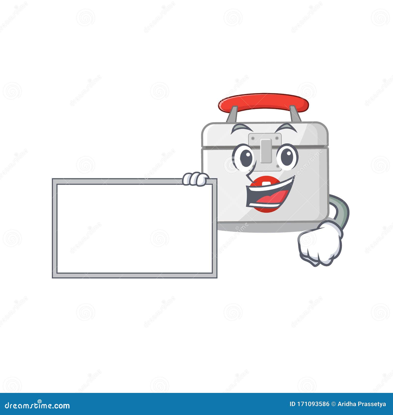 Funny First Aid Kit Cartoon Character Design Style with Board Stock ...