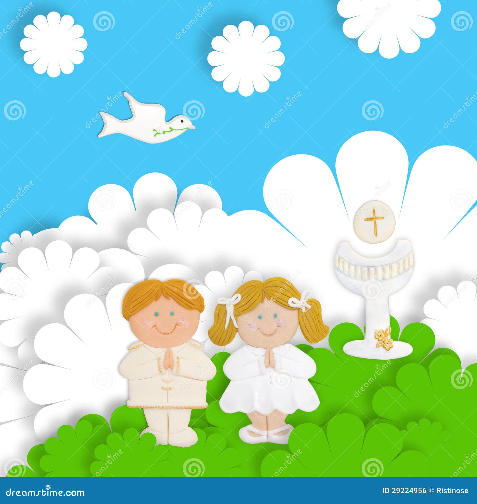 Funny first communion card stock illustration. Illustration of ...
