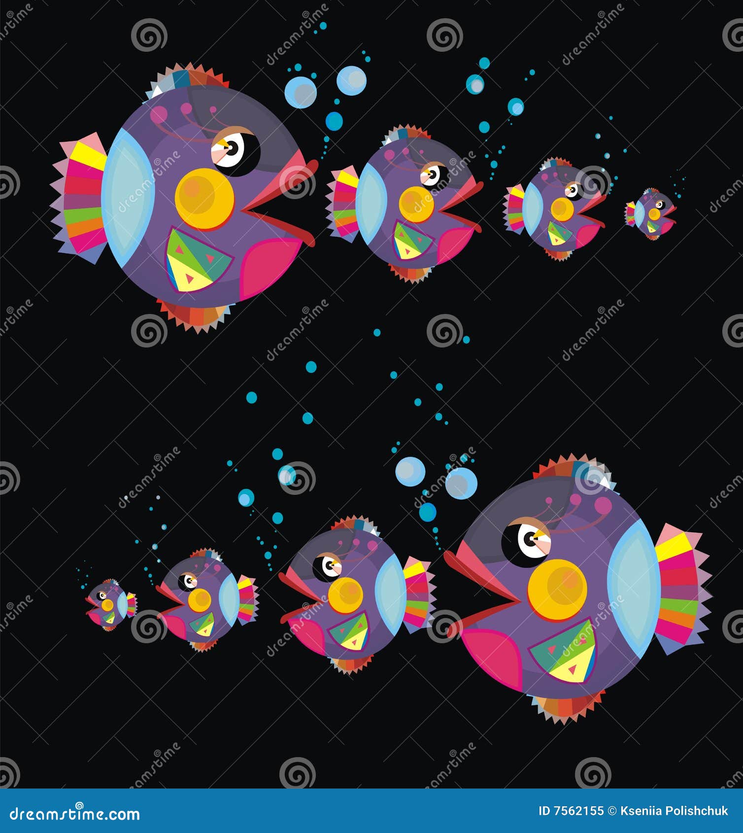 Funny Fish Cartoon Vector | CartoonDealer.com #7022291