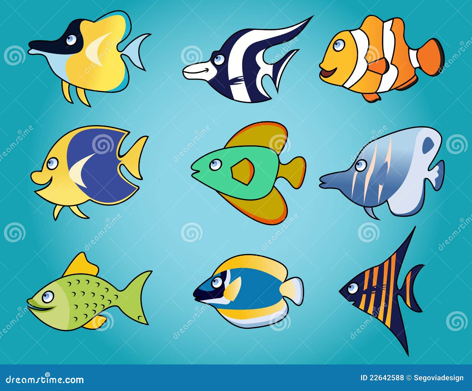 Funny fish cartoon stock vector. Illustration of sketch - 22642588
