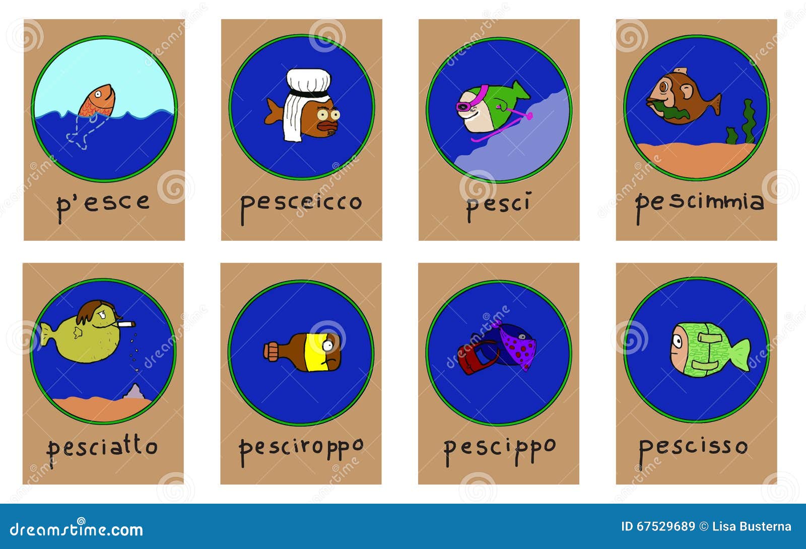 Funny fish characters stock vector. Illustration of holidays - 67529689