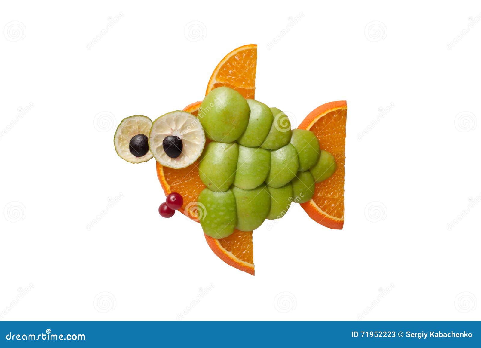 Funny fish made of apple stock image. Image of meal, currant - 71952223