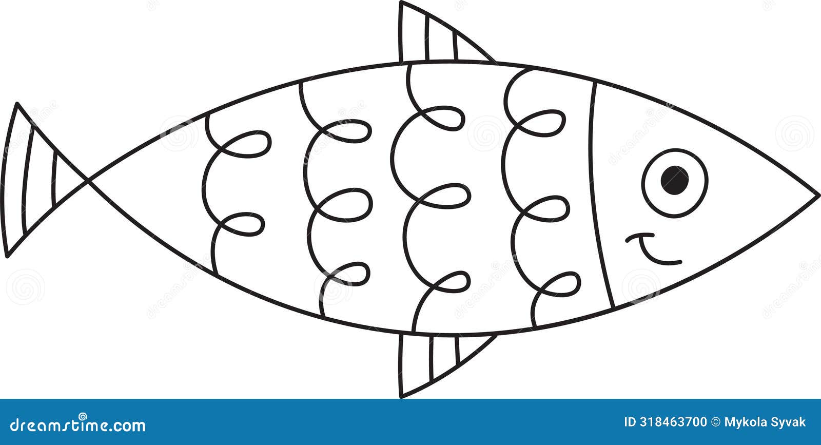 Fish Outline Vector Illustration - Line Drawing Icon In Mark Briscoe ...