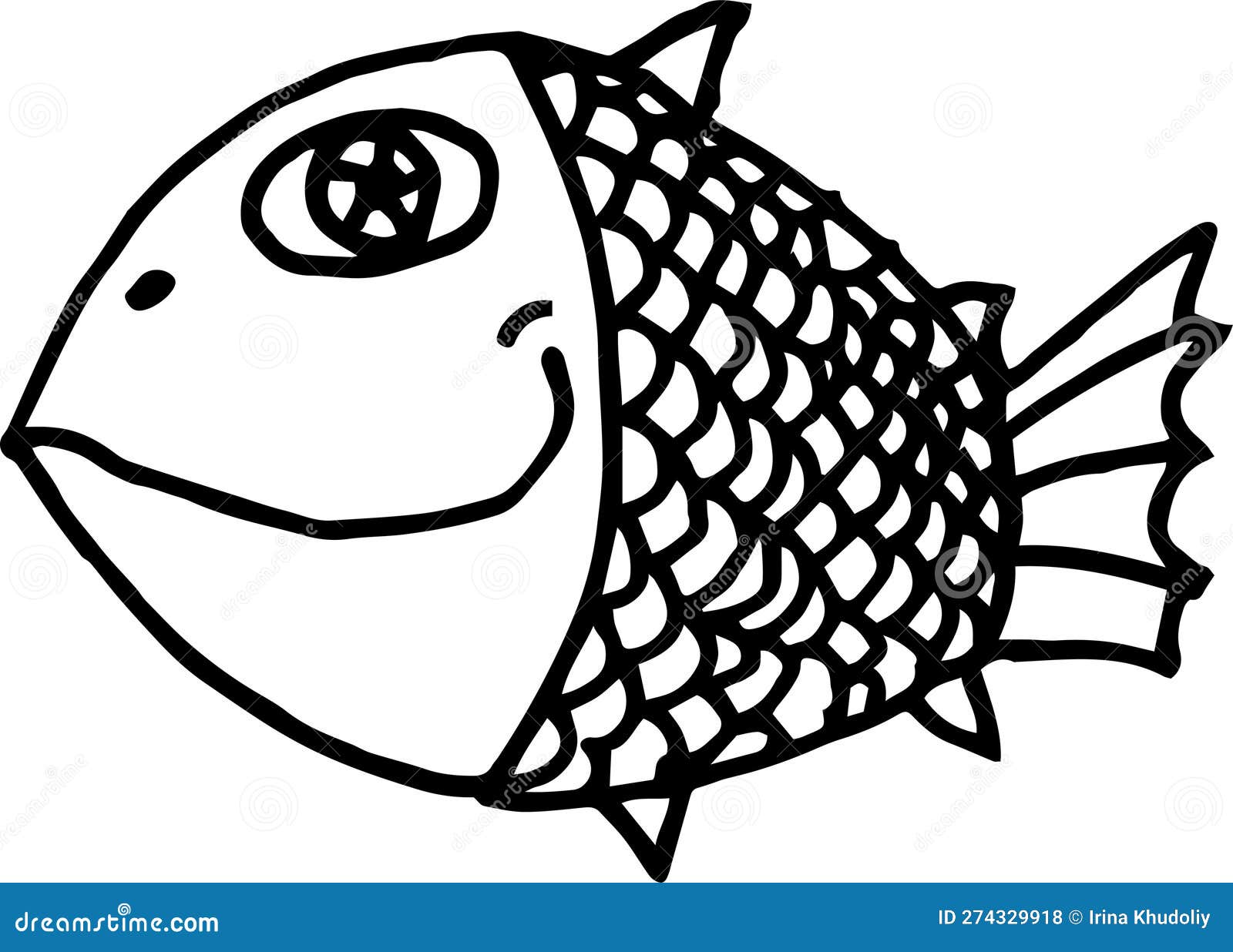 Funny Fish on a White Background Stock Illustration - Illustration of ...
