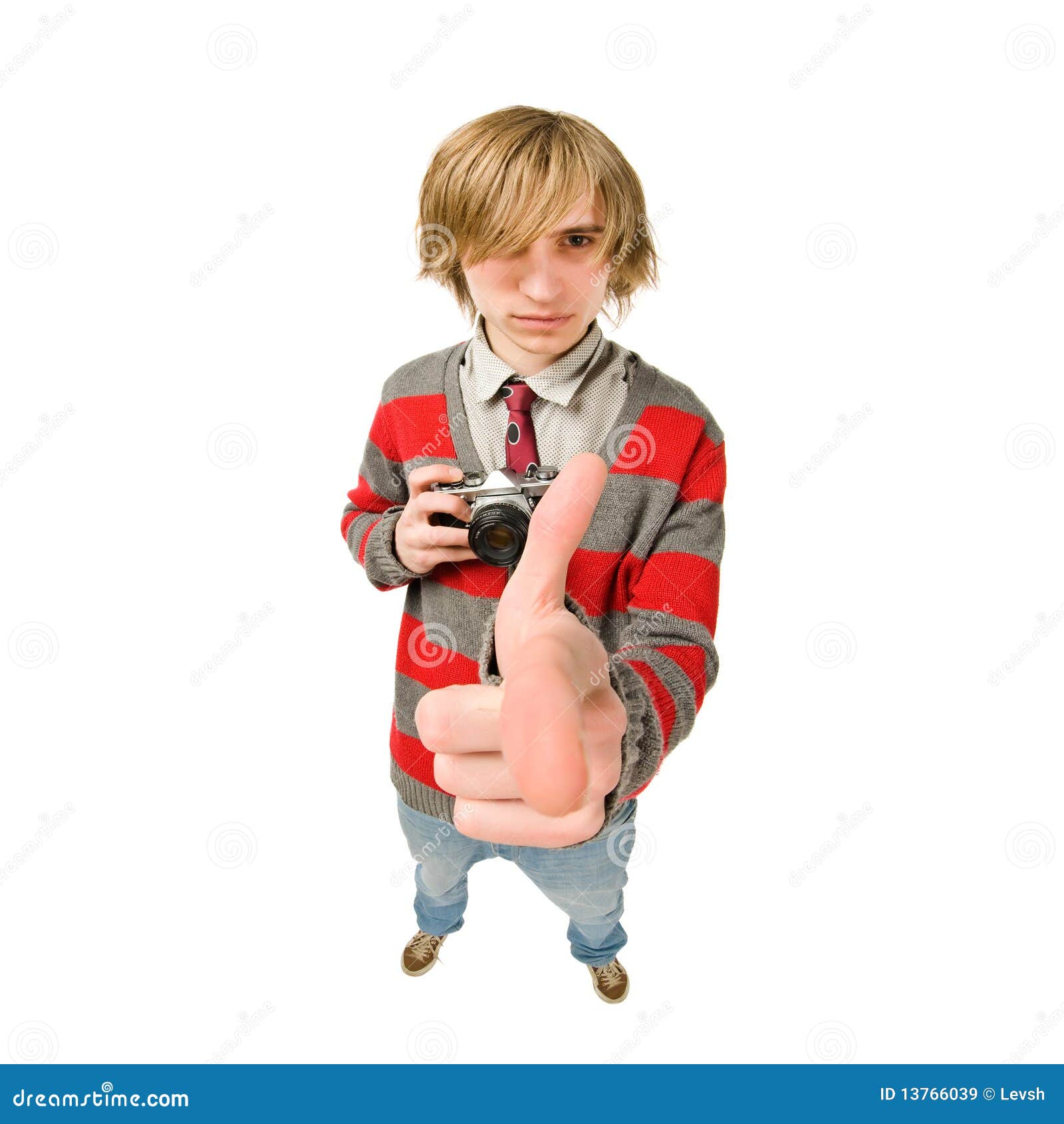Funny Fisheye Shoot of Young Man with Camera Stock Image - Image of ...