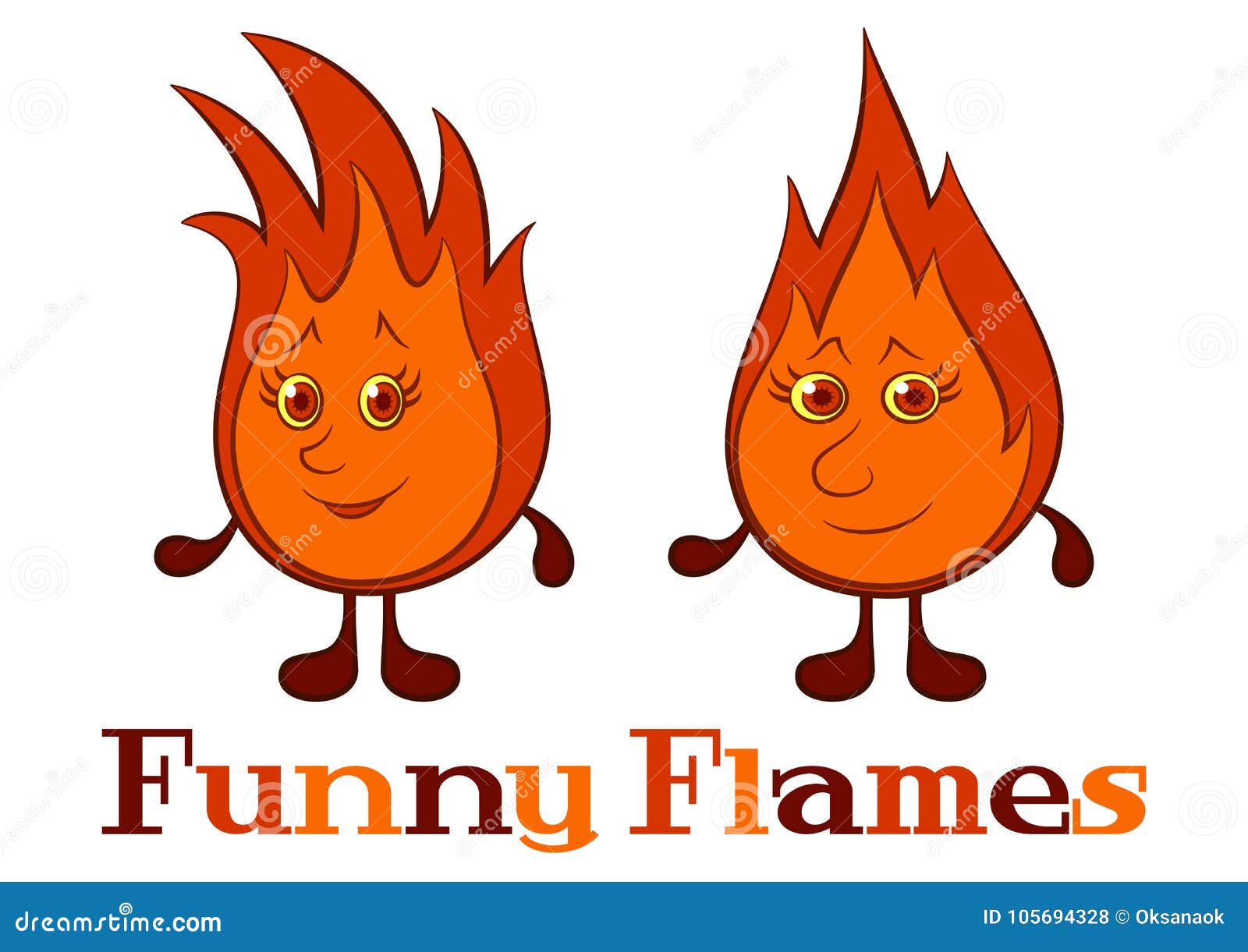 Funny Flames stock vector. Illustration of family, fiery - 105694328
