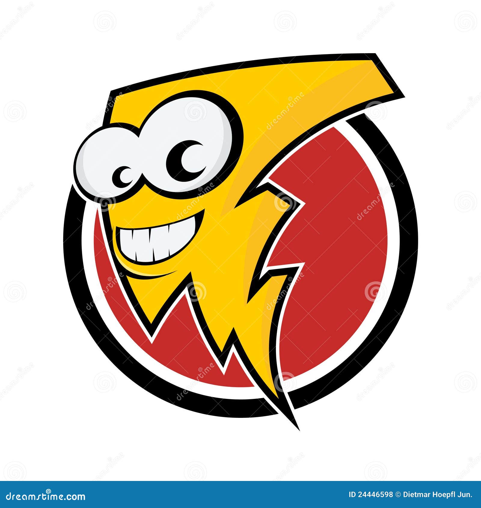 Funny flash cartoon stock vector. Illustration of badge - 24446598