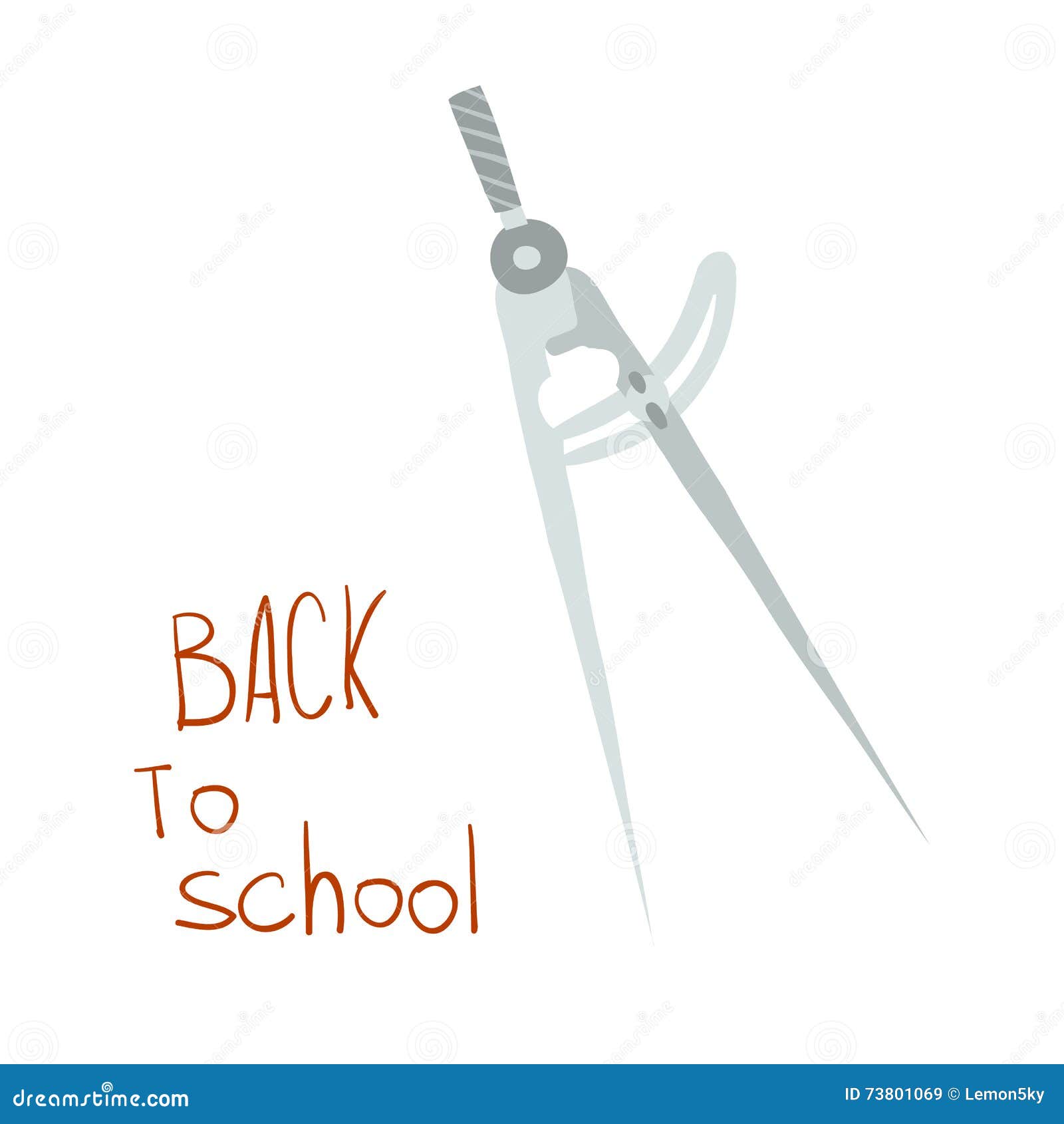 Funny Flat Cartoon Vector School Compass Icon. Stock Vector ...