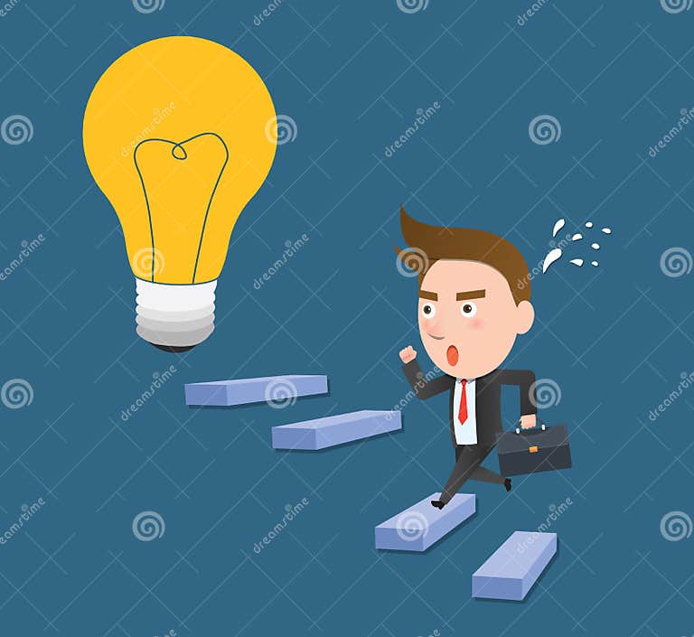 Funny Flat Character Idea Concept Stock Vector - Illustration of office ...