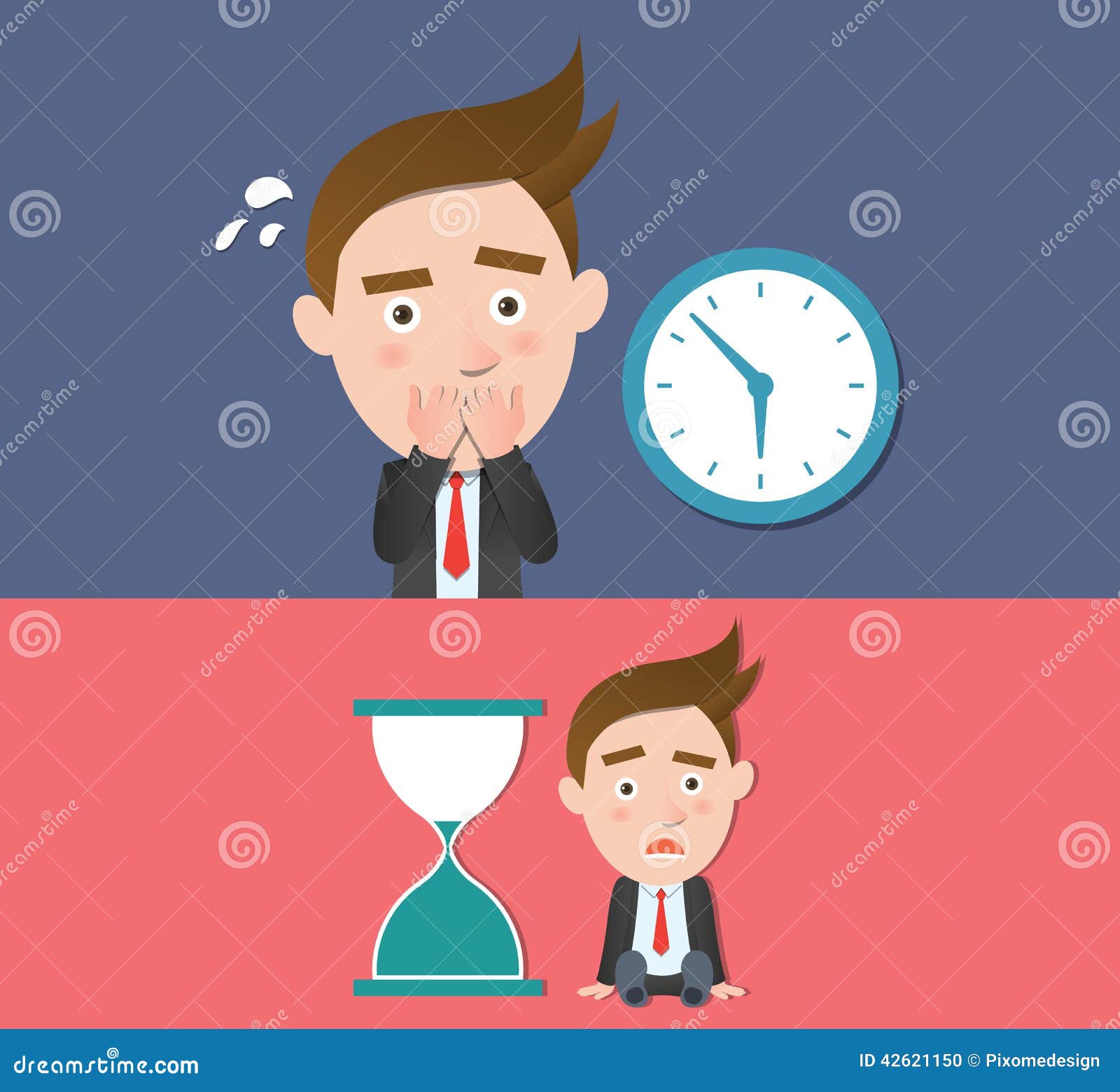 Funny Flat Character Overtime Concept Vector Illustration ...