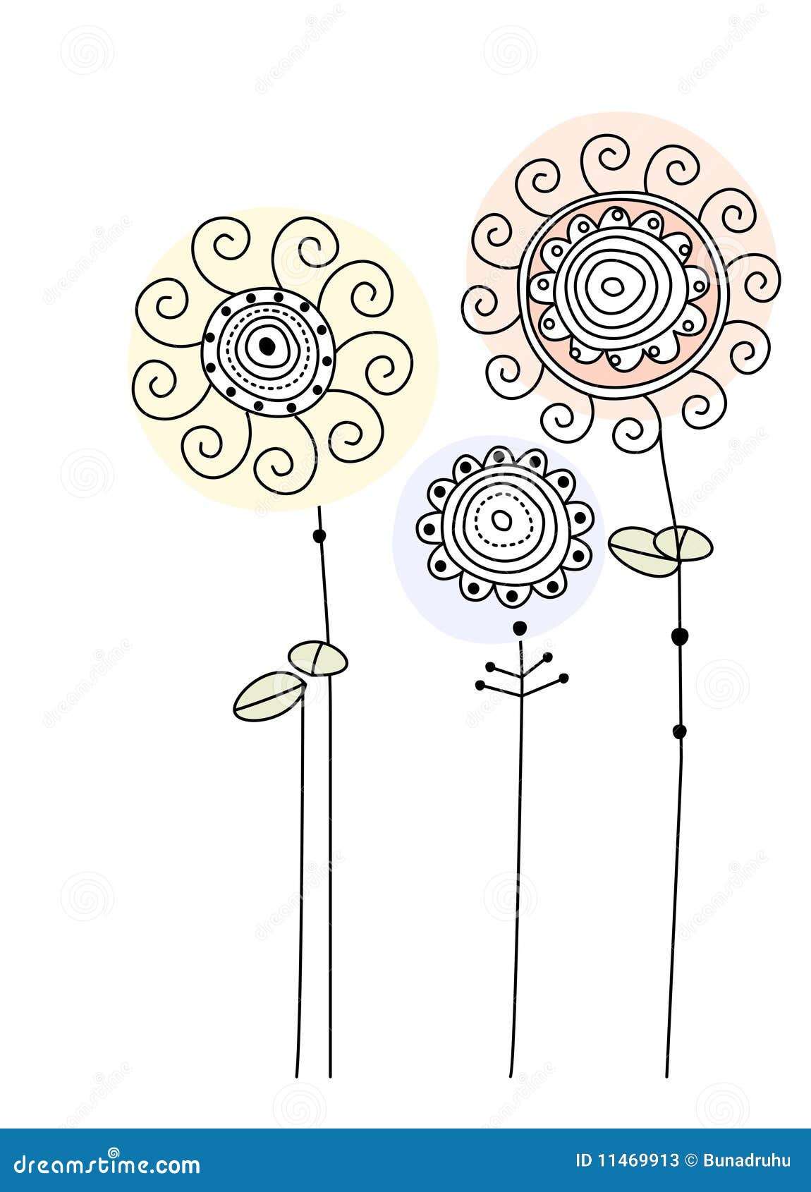 Funny flowers stock vector. Illustration of decorative - 11469913