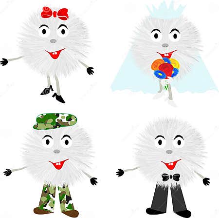 Funny Fluffy Cartoons,vector Stock Vector - Illustration of bouquet ...