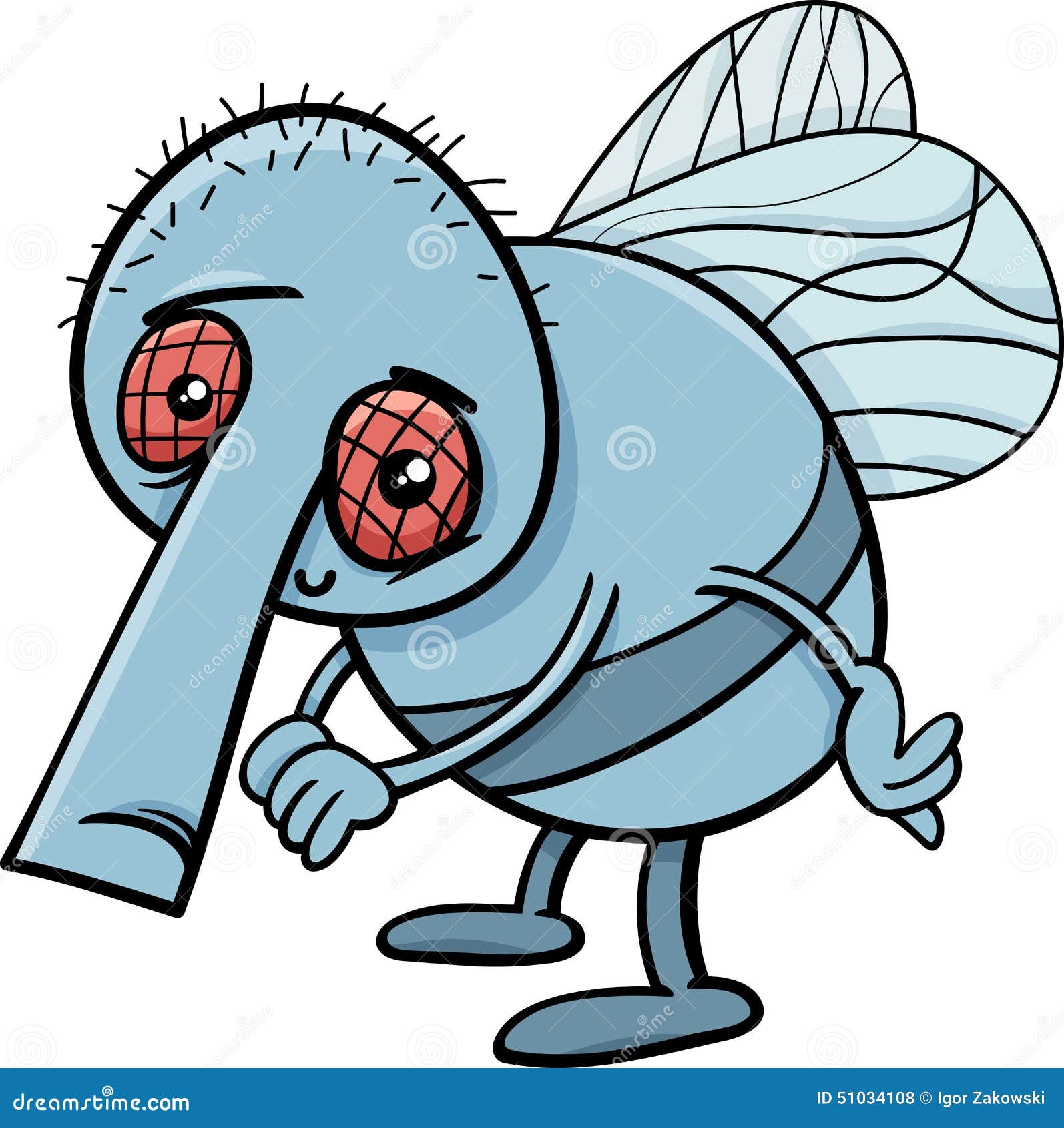 Funny Fly Cartoon Illustration Stock Vector - Illustration of design ...