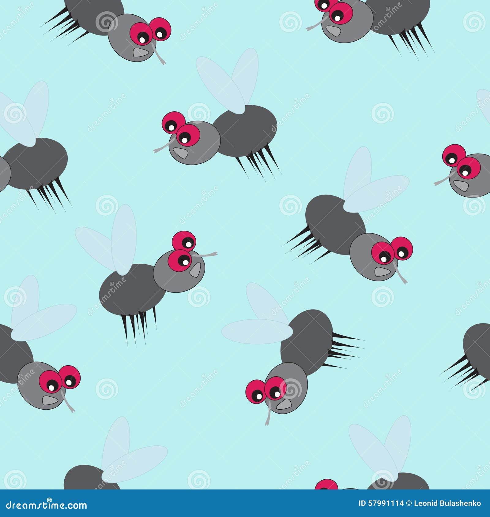 Funny fly seamless stock vector. Illustration of nature - 57991114