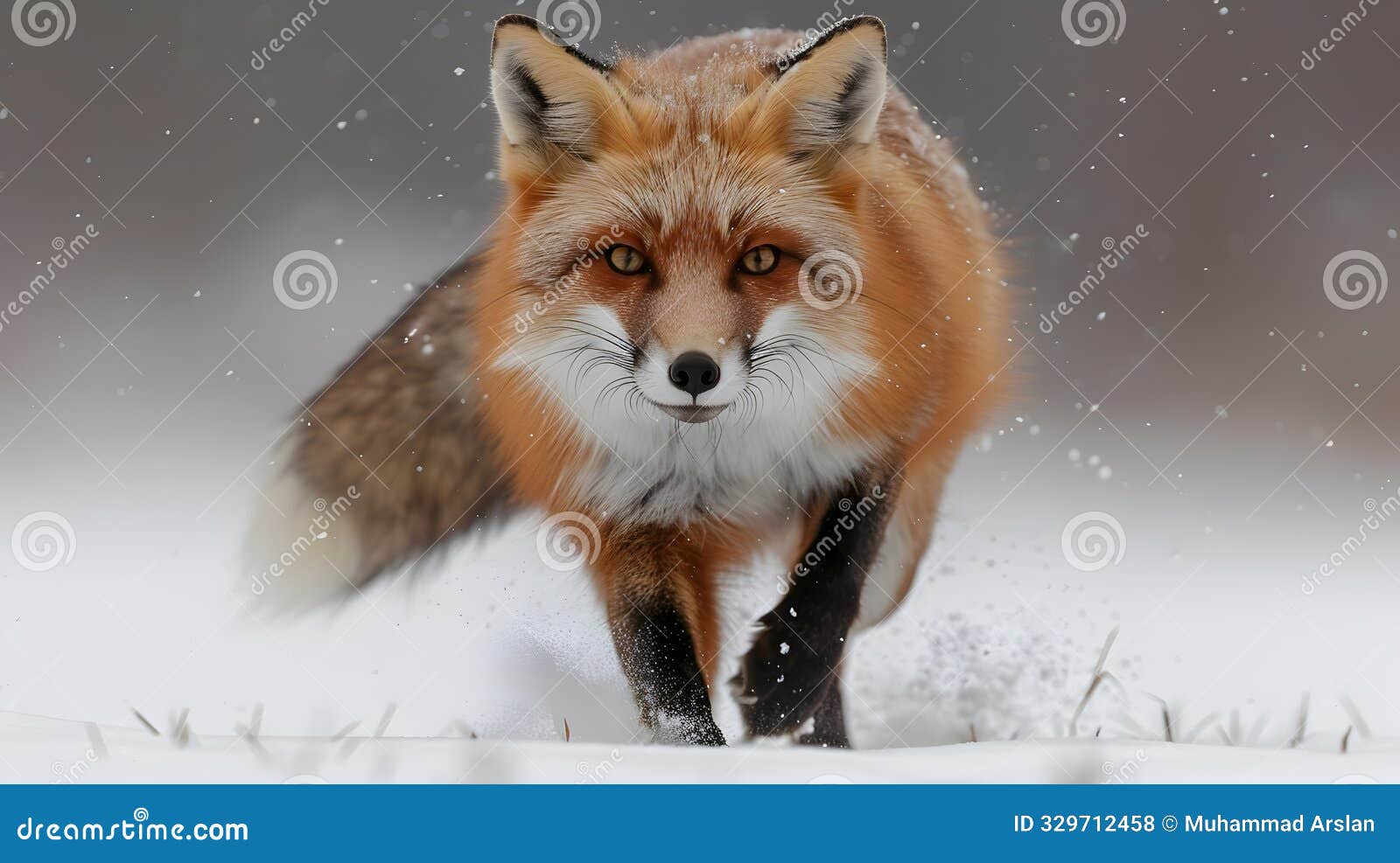 Funny Flying Fox. Image of a Playful Tabby Fox Jumping in Mid-air while ...