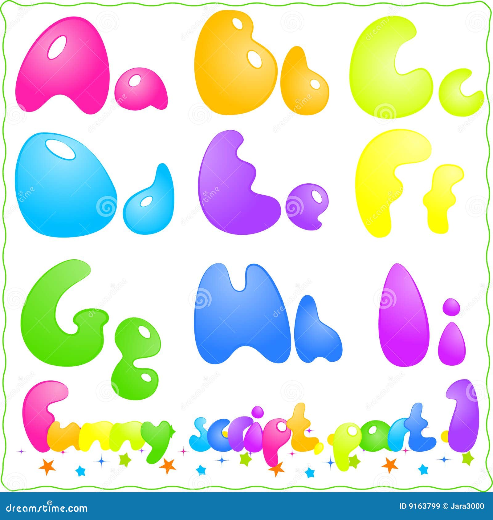 Funny Font, Vector Illustration. Letters Cartoon Characters With ...