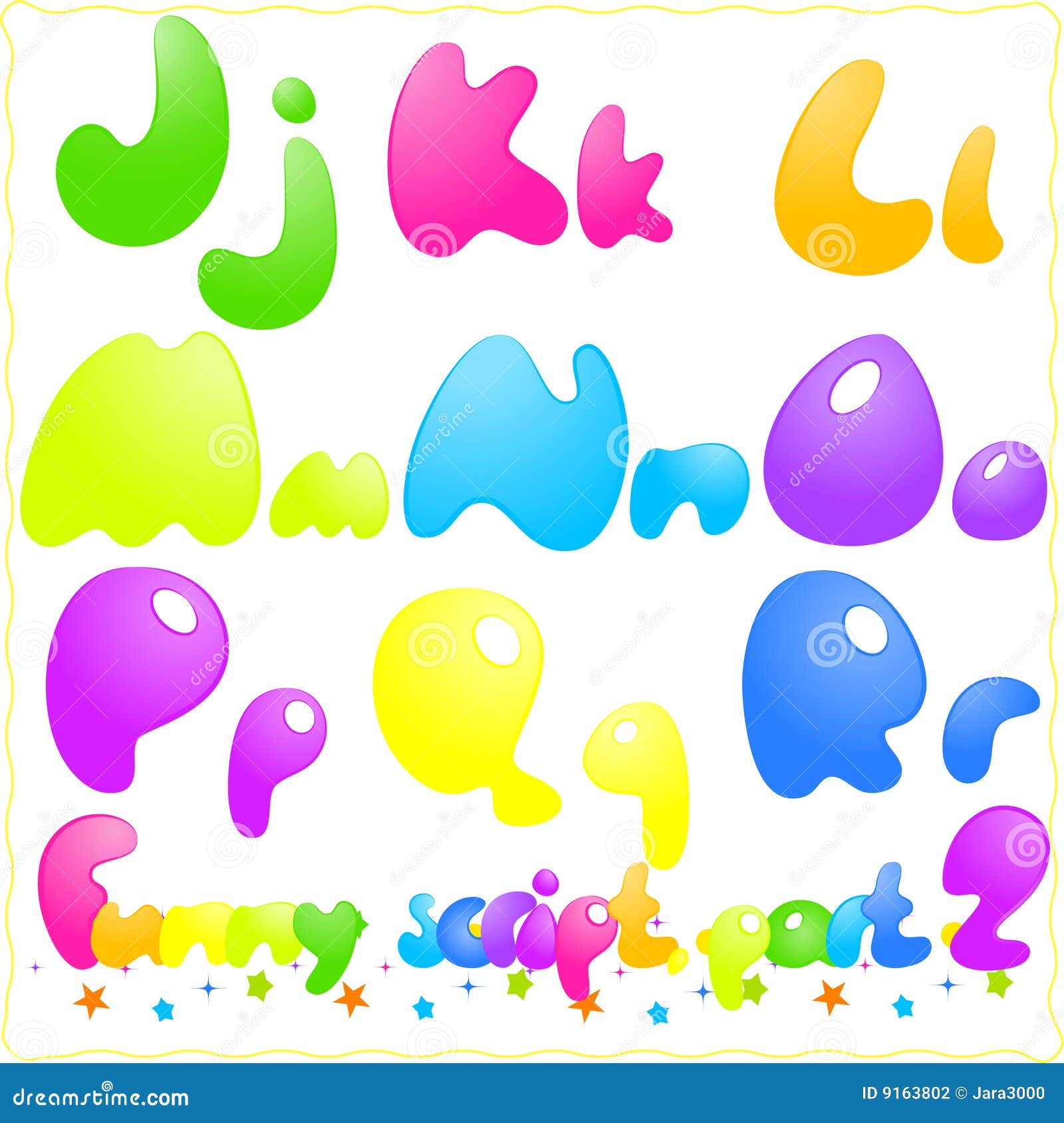 Funny Font, Vector Illustration. Letters Cartoon Characters With ...