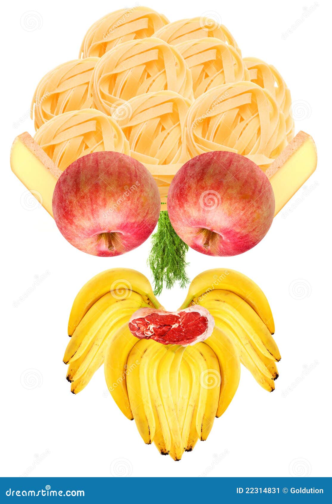 Funny Food Face stock illustration. Illustration of cuisine - 22314831