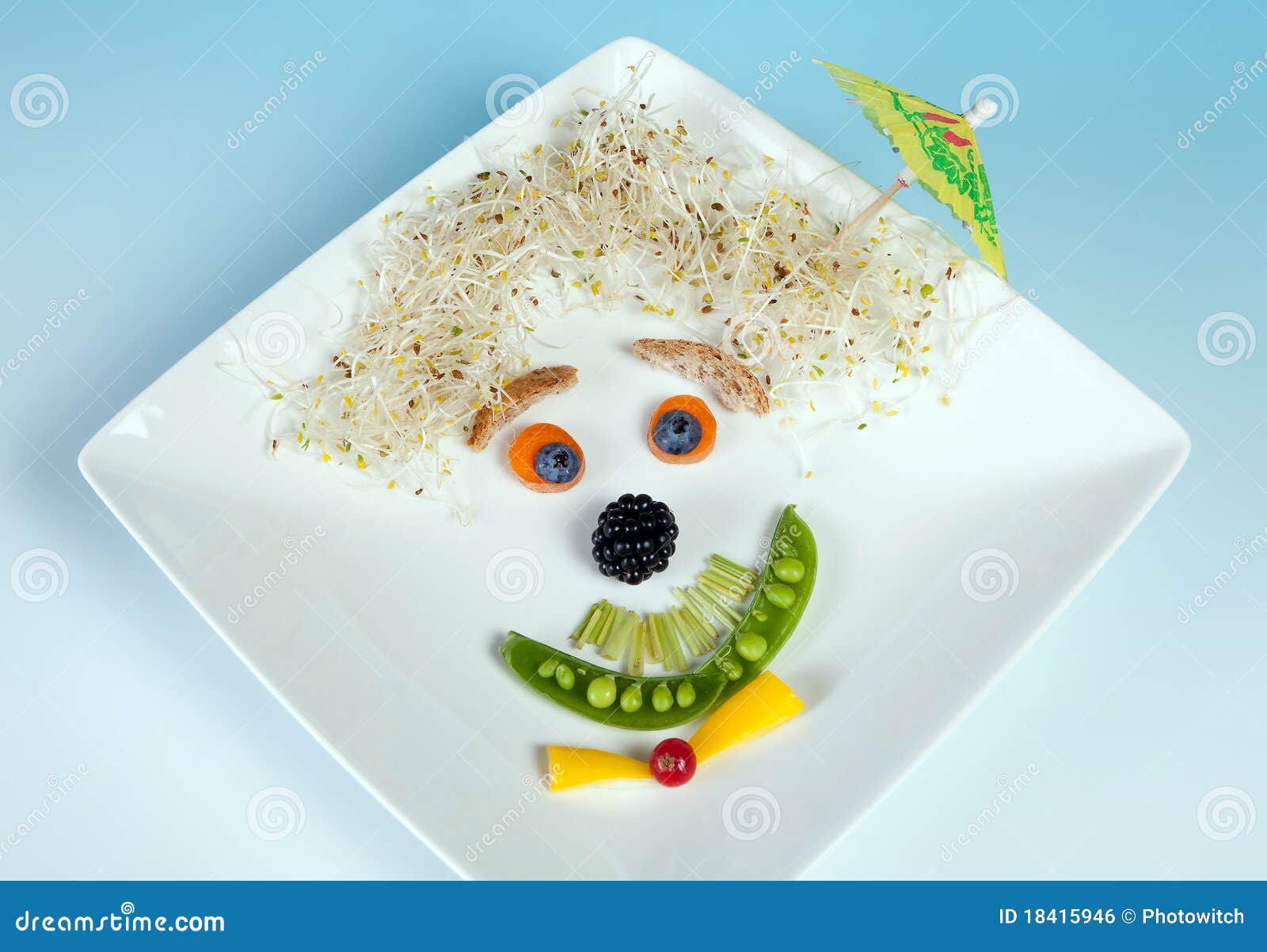 Funny food face snack stock photo. Image of isolated - 18415946
