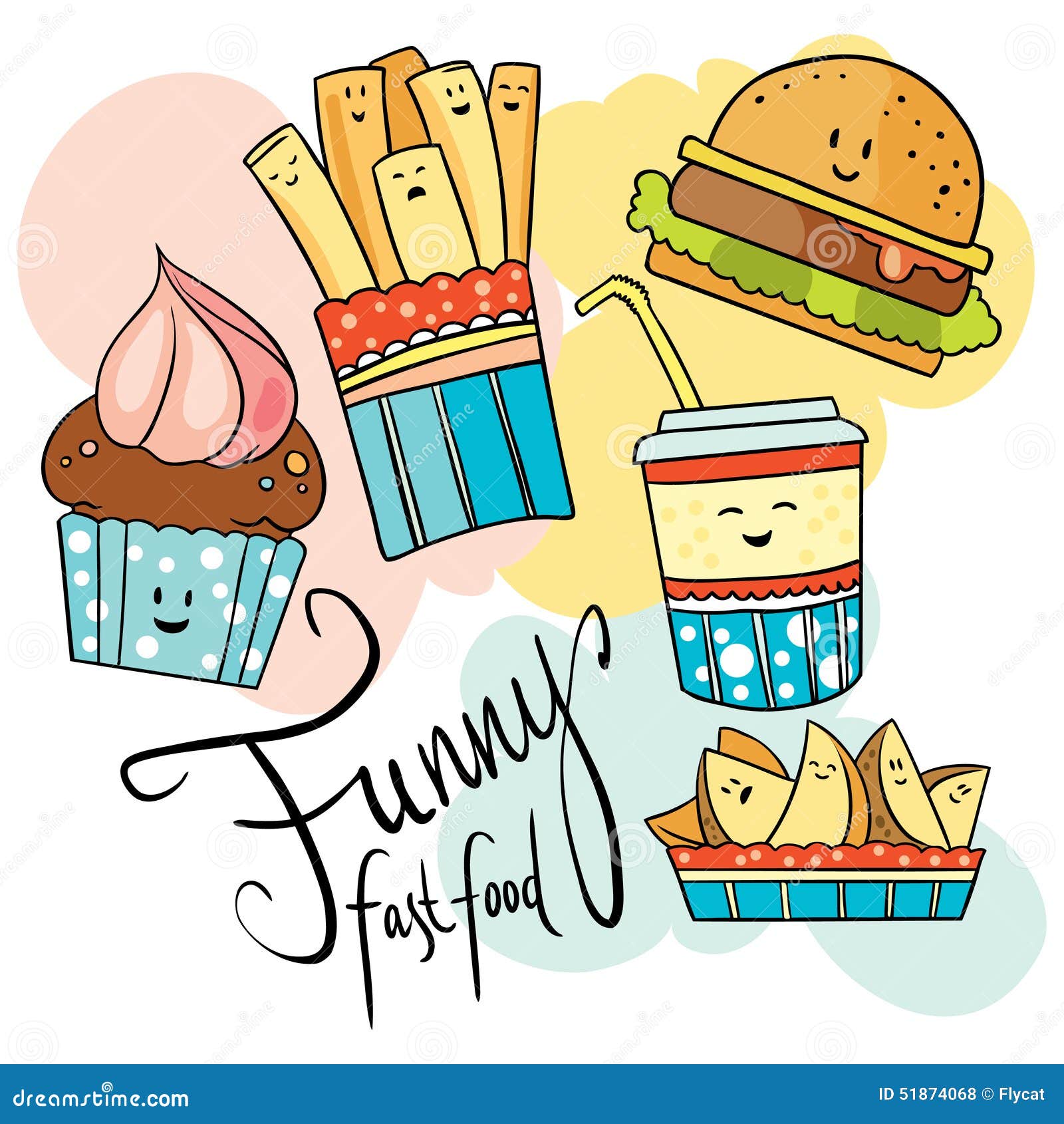 Funny food stock vector. Illustration of drink, face - 51874068