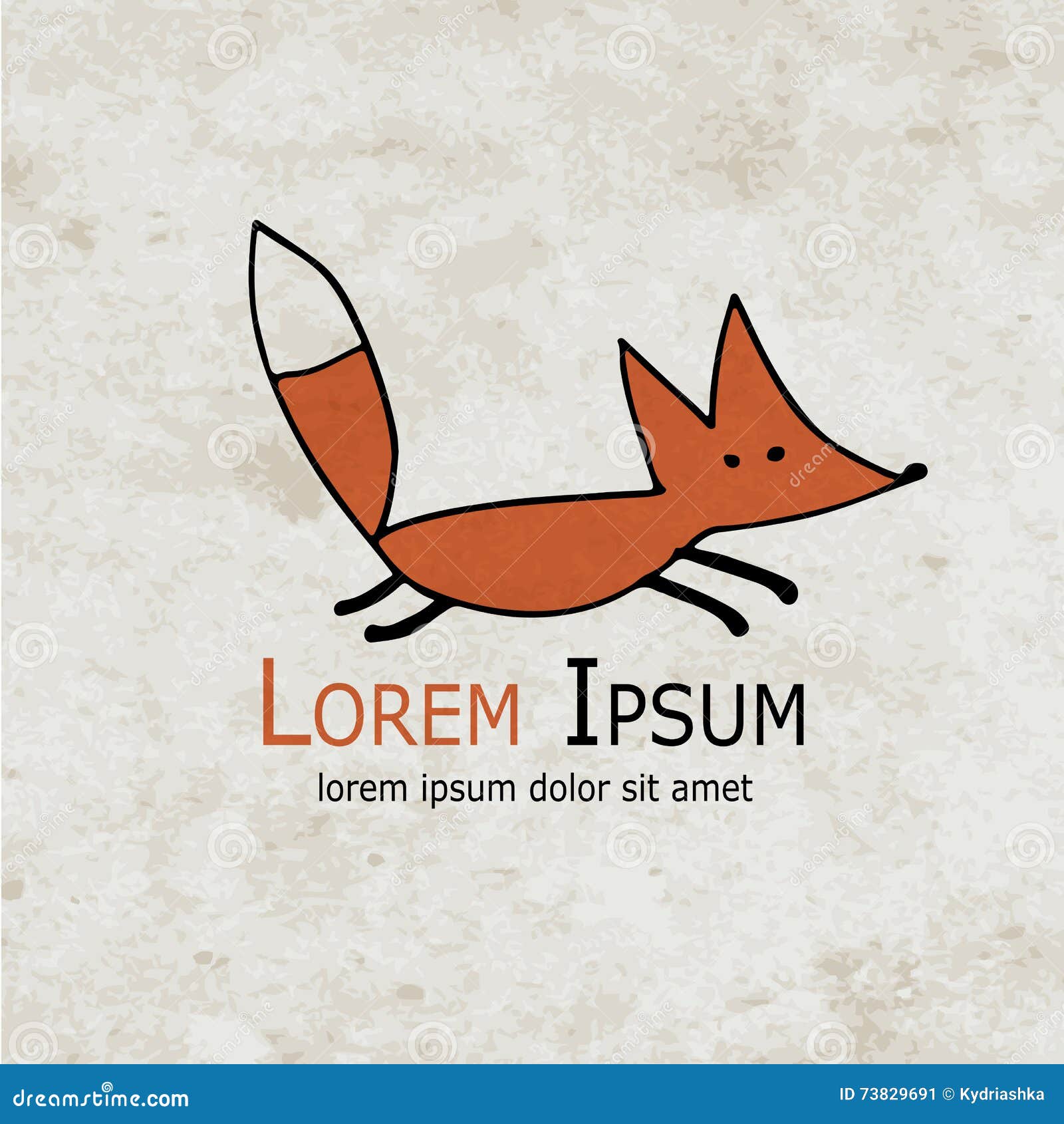 Funny Fox Design on Grunge Paper Stock Vector - Illustration of baby ...