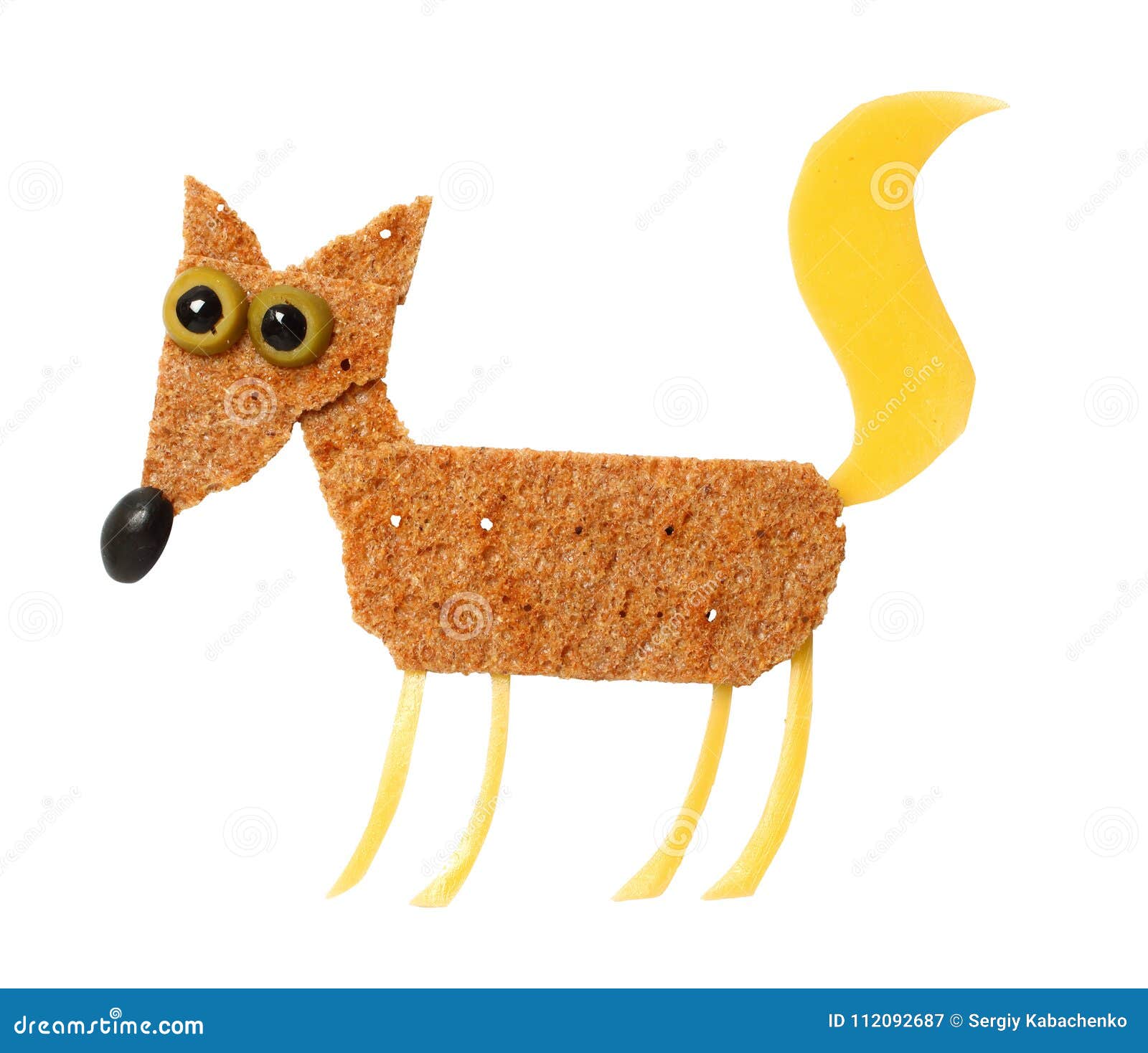 Funny Fox Made with Slices of Bread and Cheese Stock Image - Image of ...