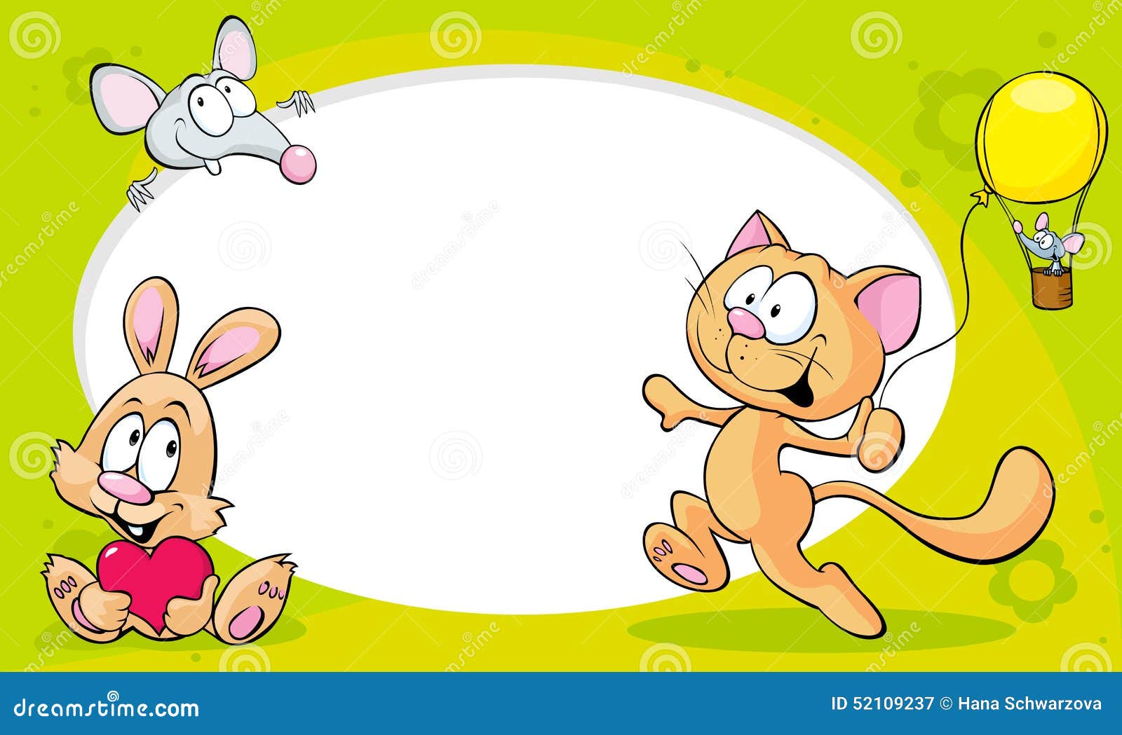 Funny Frame with Cute Animals Stock Vector - Illustration of animals ...