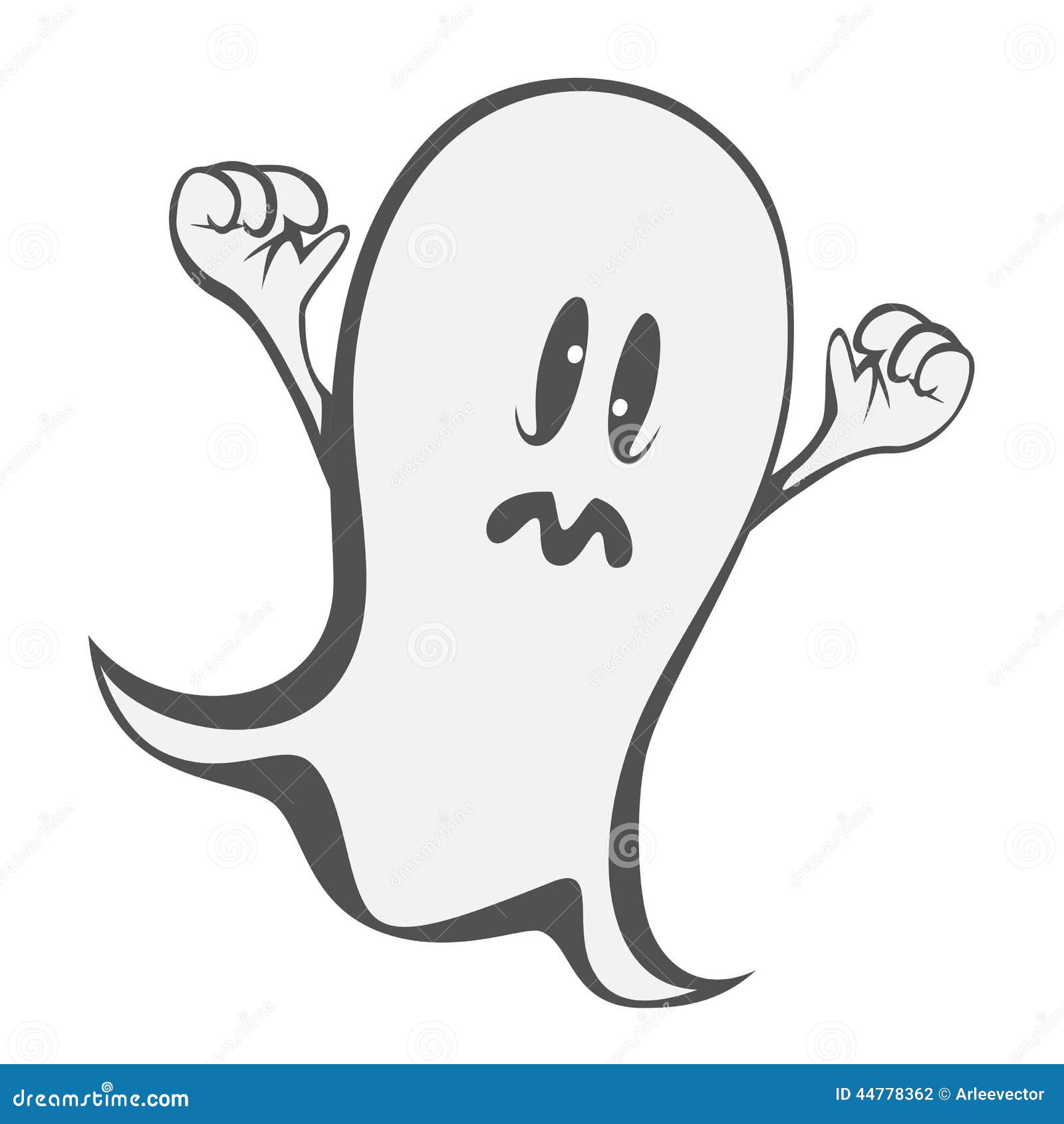 Funny Freaky Ghost Vector Illustration | CartoonDealer.com #44778362