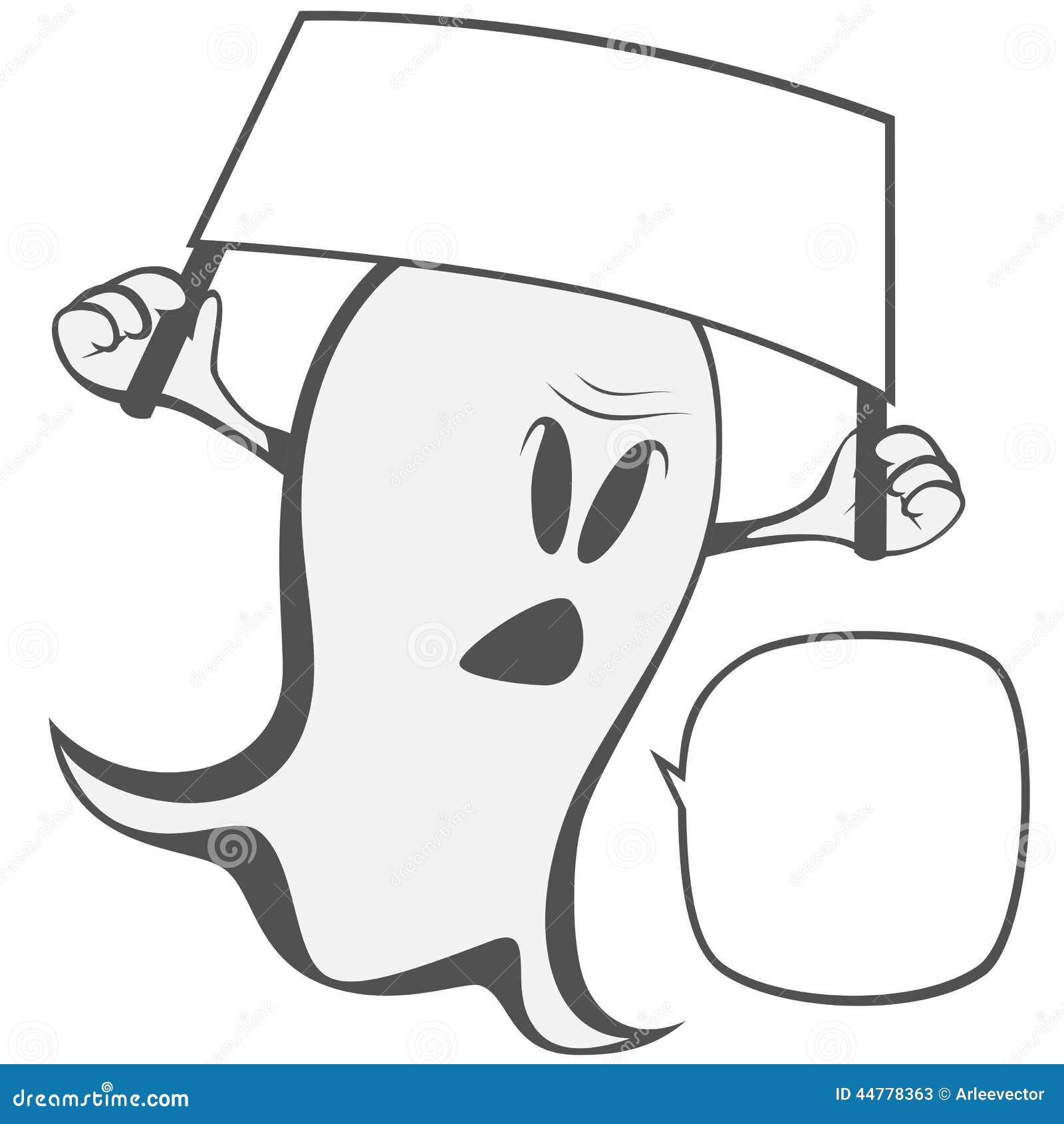 Funny Freaky Ghost Cartoon Vector | CartoonDealer.com #44778363